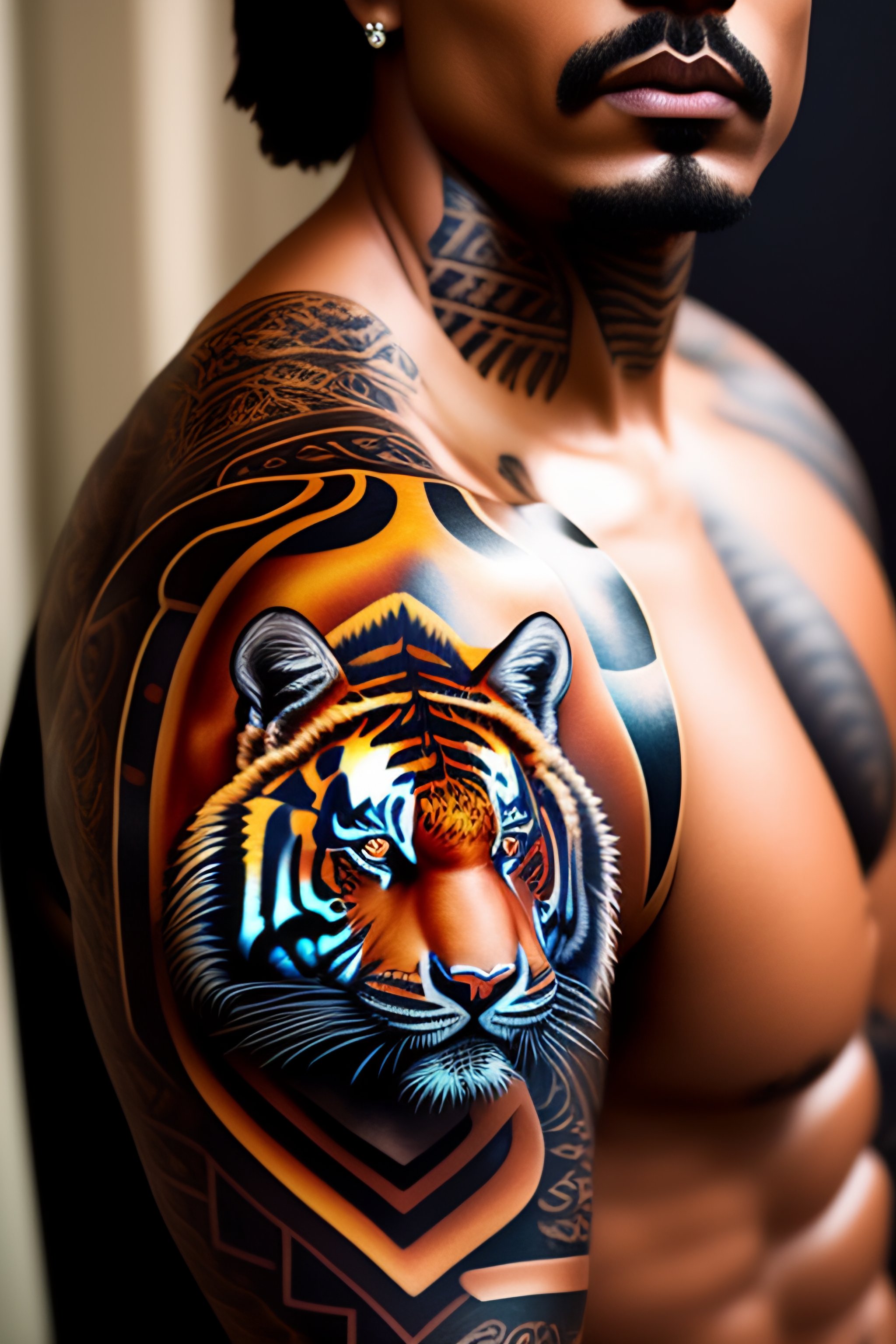 Lexica - Tiger person, giving a classic tattoo