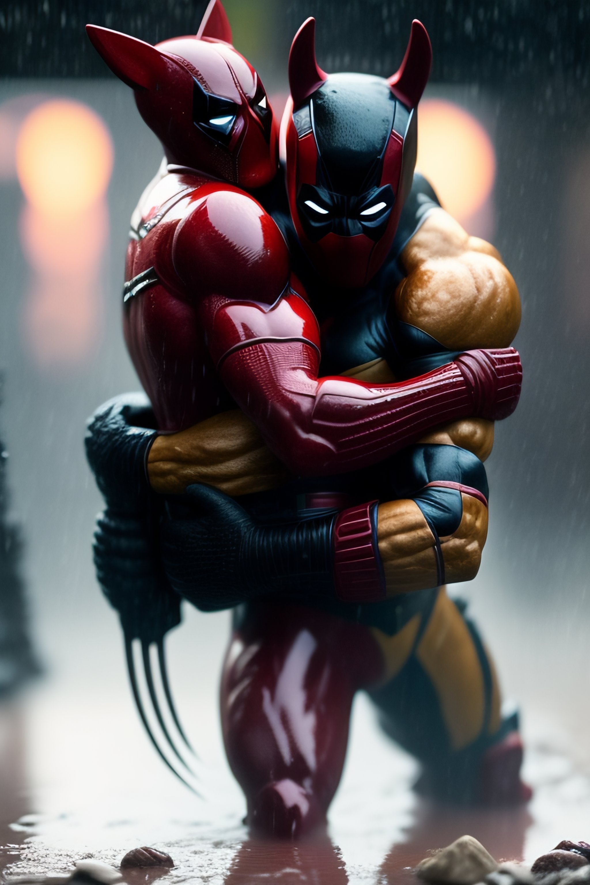 Lexica - Wolverine carrying deadpool between his arms, on the ground ...