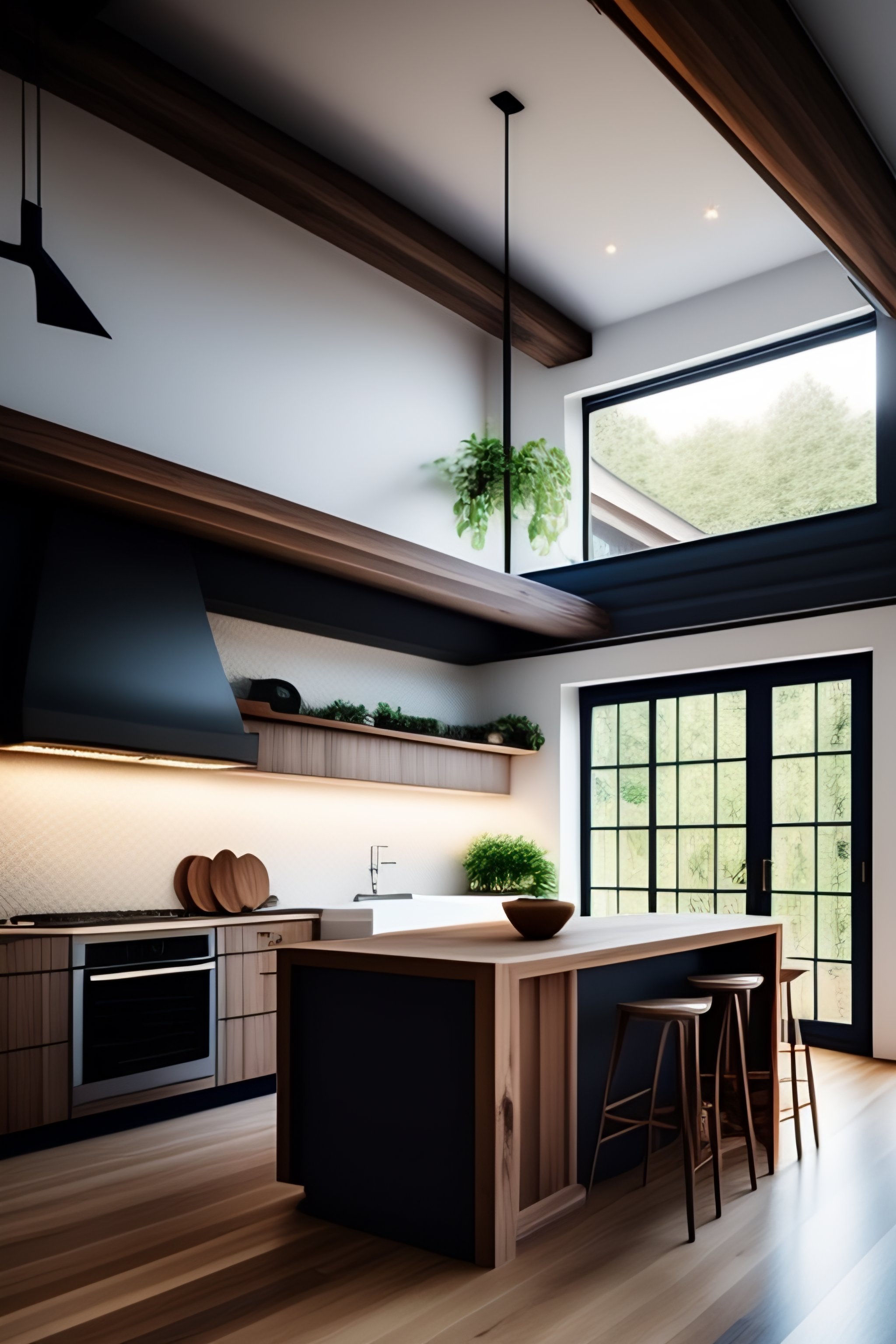 Lexica - Interior design, open plane, kitchen and living room, minimal ...