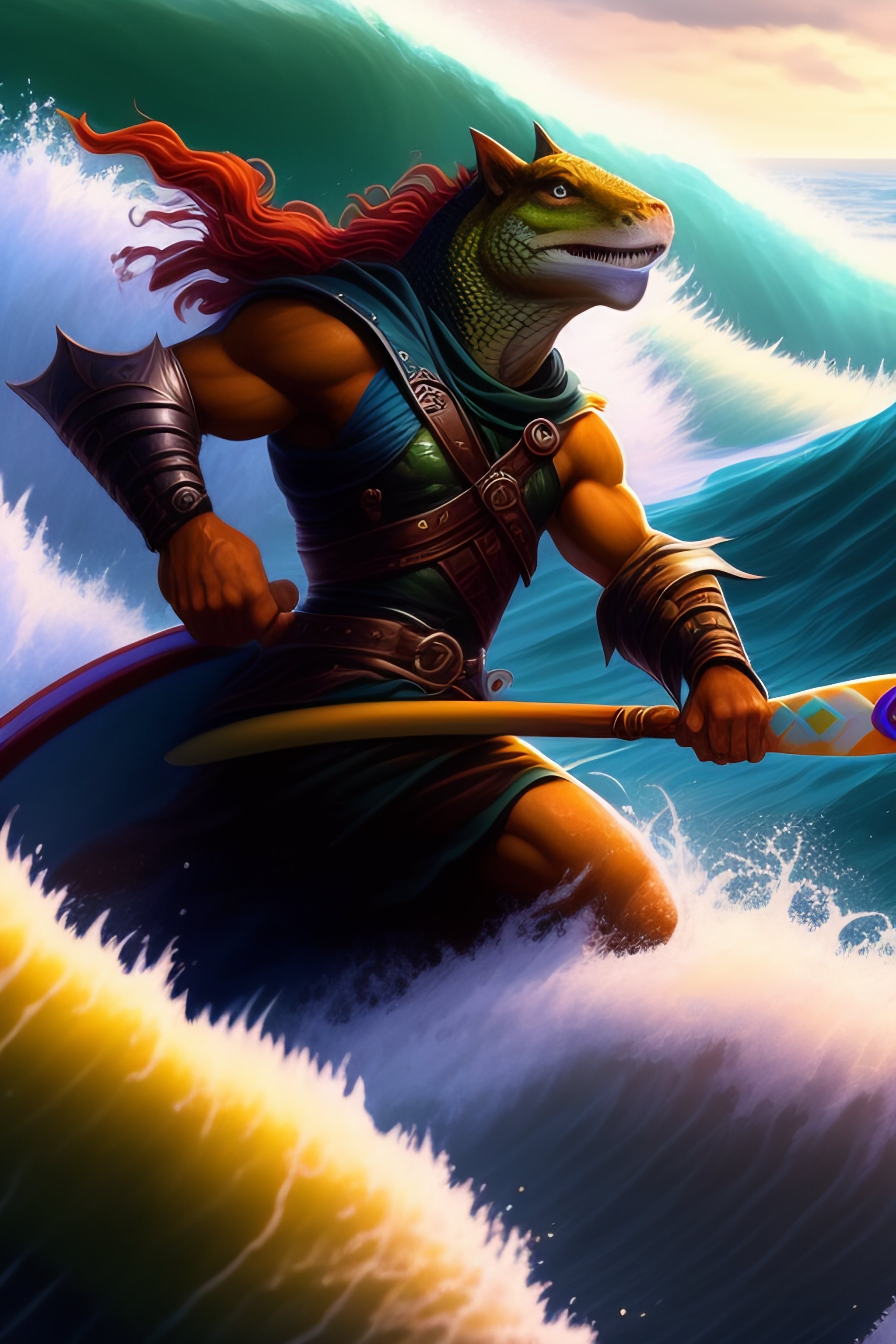 Lexica - Character avatar in a new RPG battle game. A lizard-like being ...