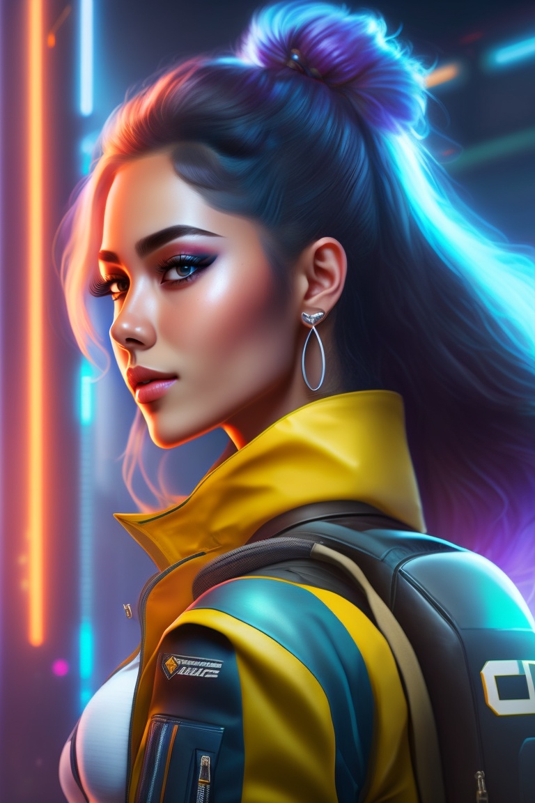 Lexica - Cyberpunk female college student, attractive and smart school ...