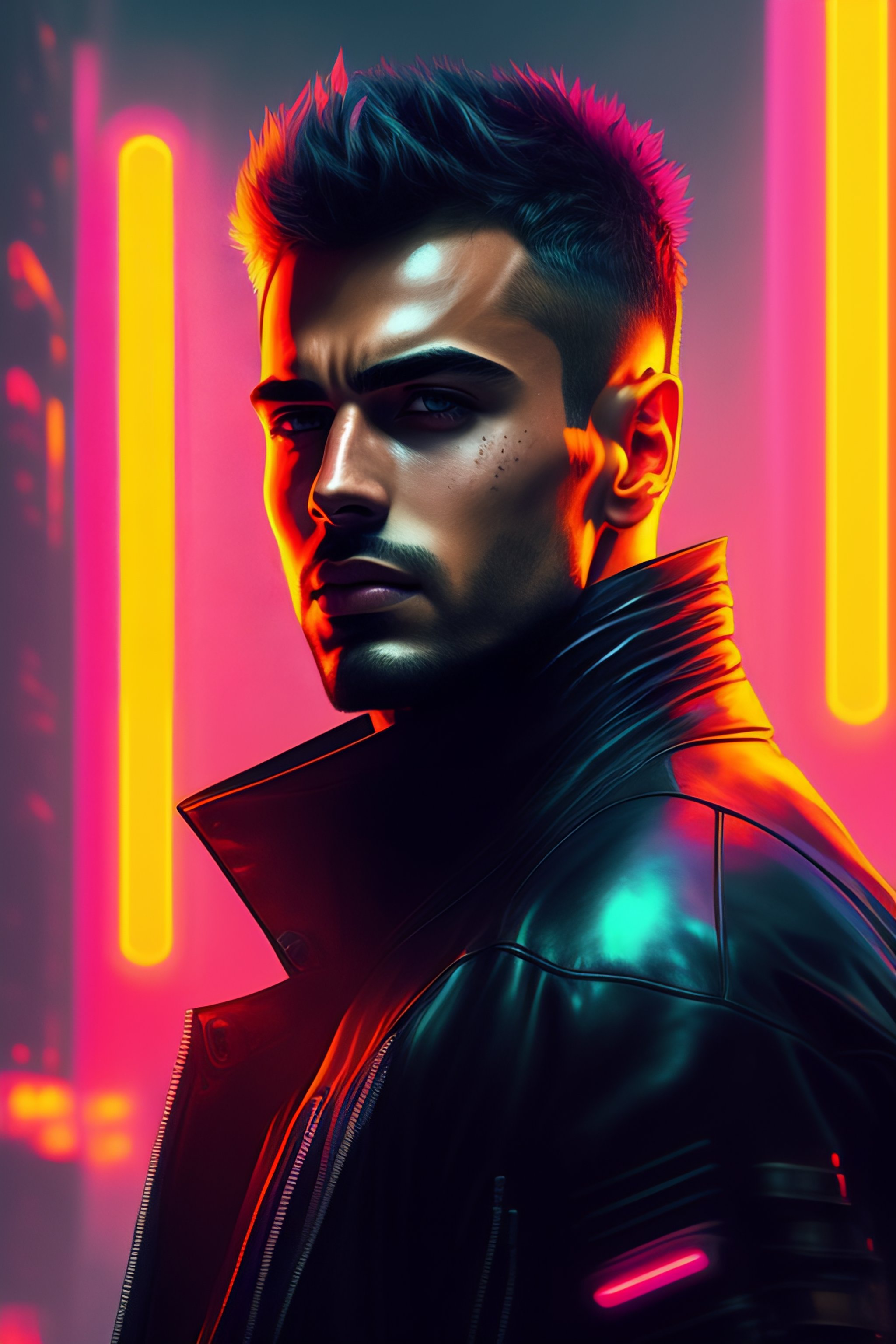 Lexica - Theo james , cyberpunk futuristic neon. by ismail inceoglu ...