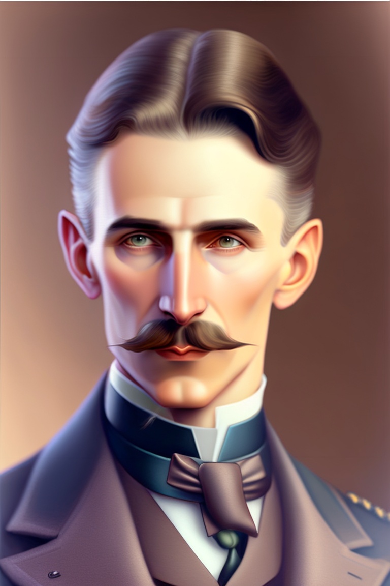 Lexica - The picture features the visage of a historical figure, Nikola ...