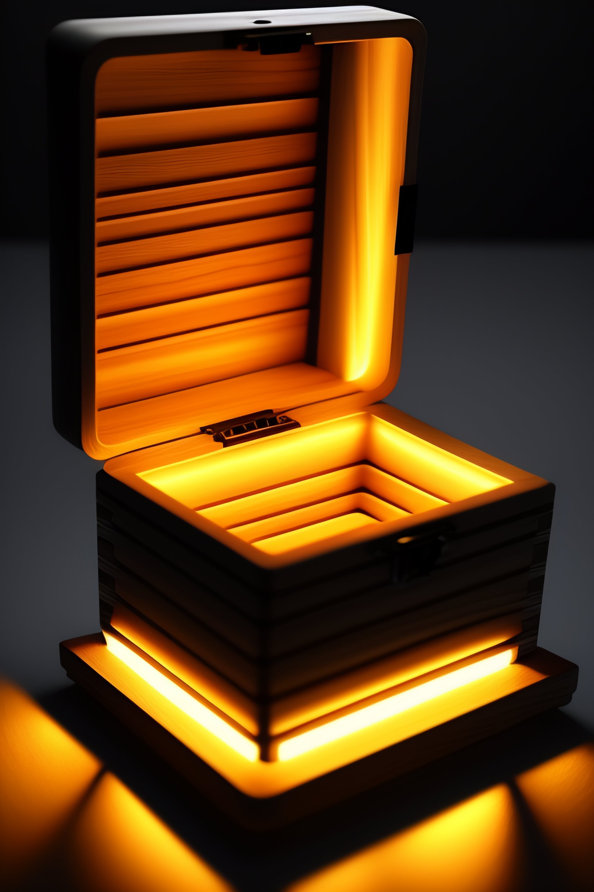 Lexica - Lasercut wood case box led MDF