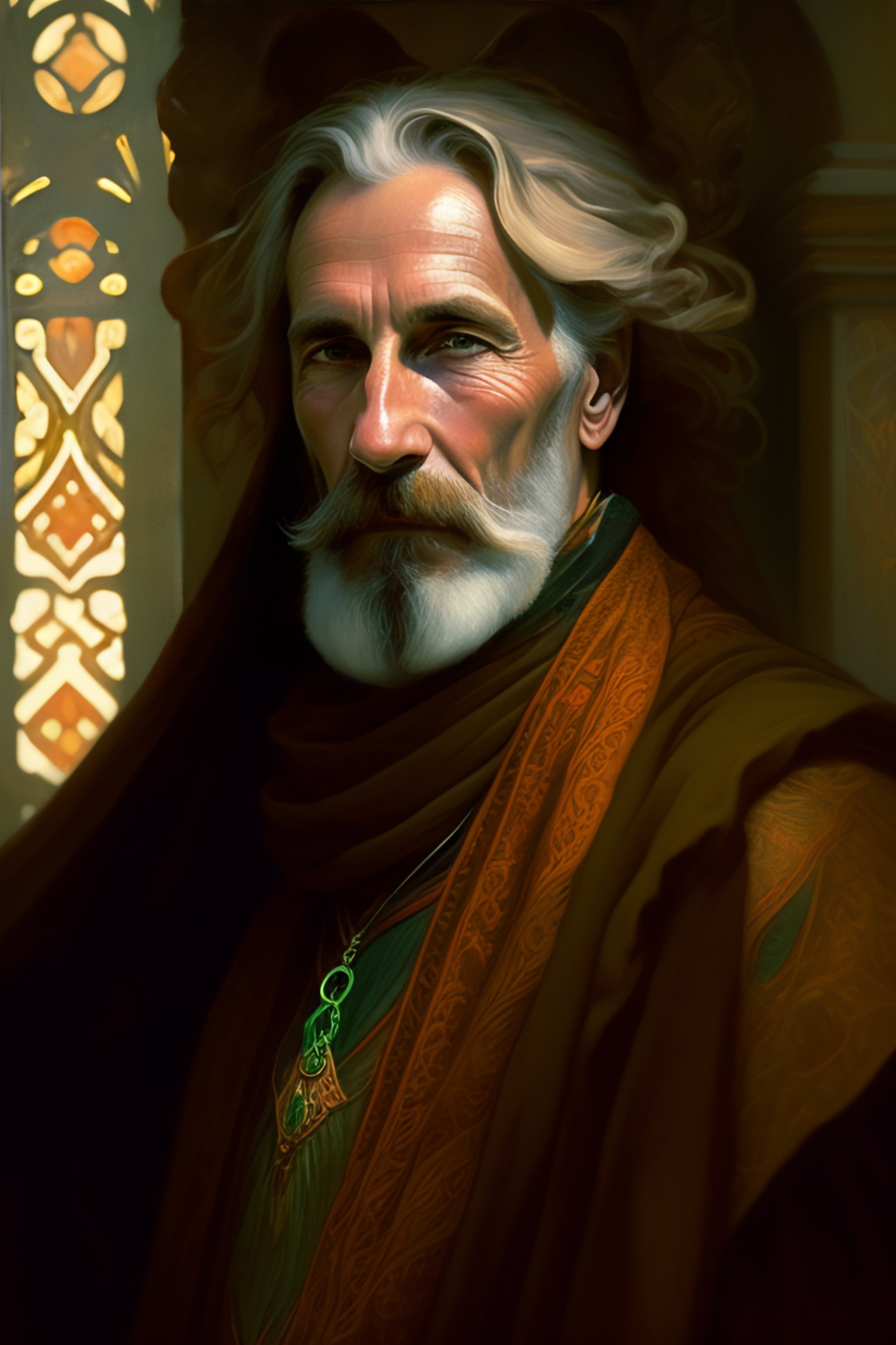 Lexica - Portrait of a decrepit old ruggedly handsome joyful merchant ...