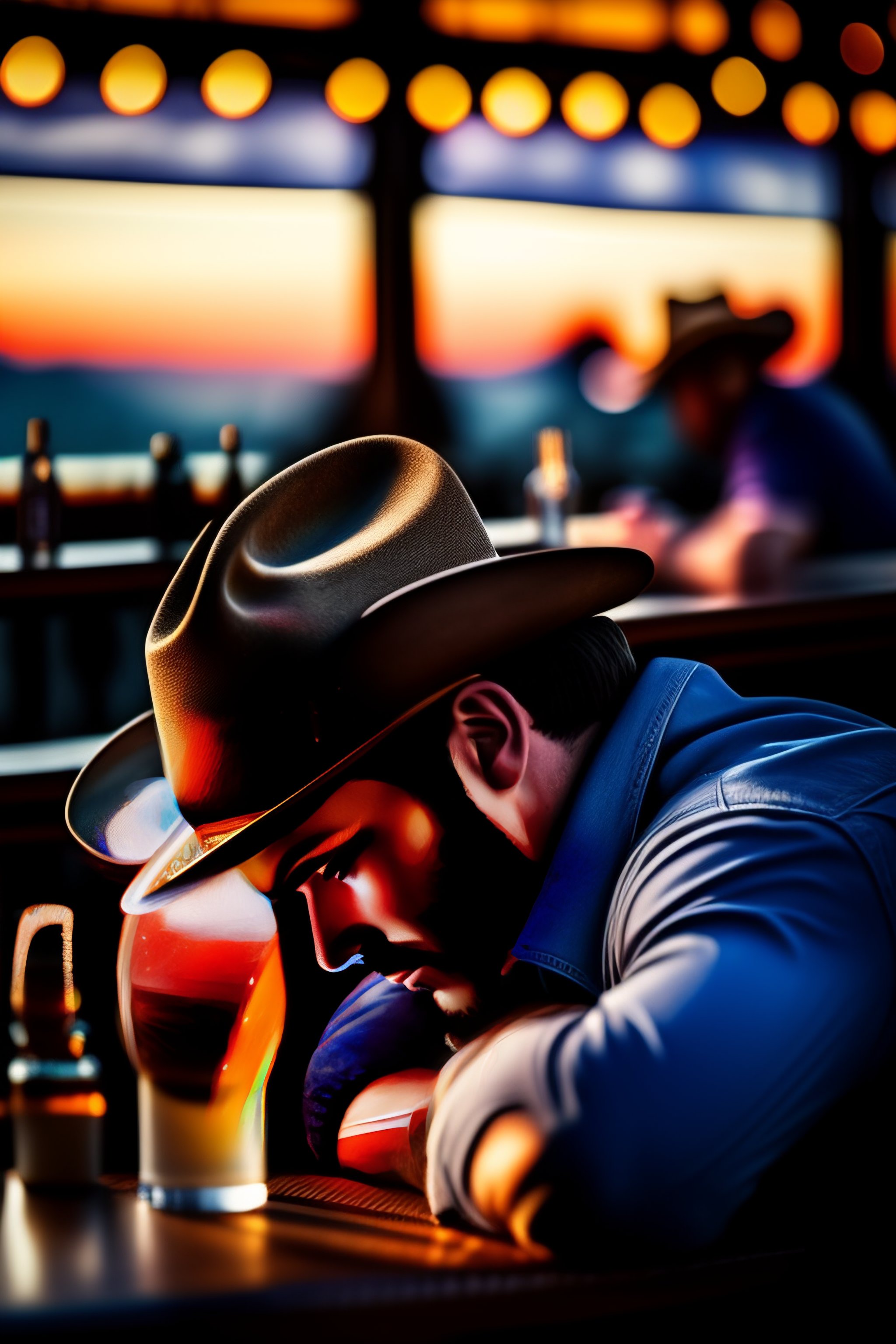 Lexica - Cowboy in a bar, lsd, drugs, midjourney, high details, sharpfocus