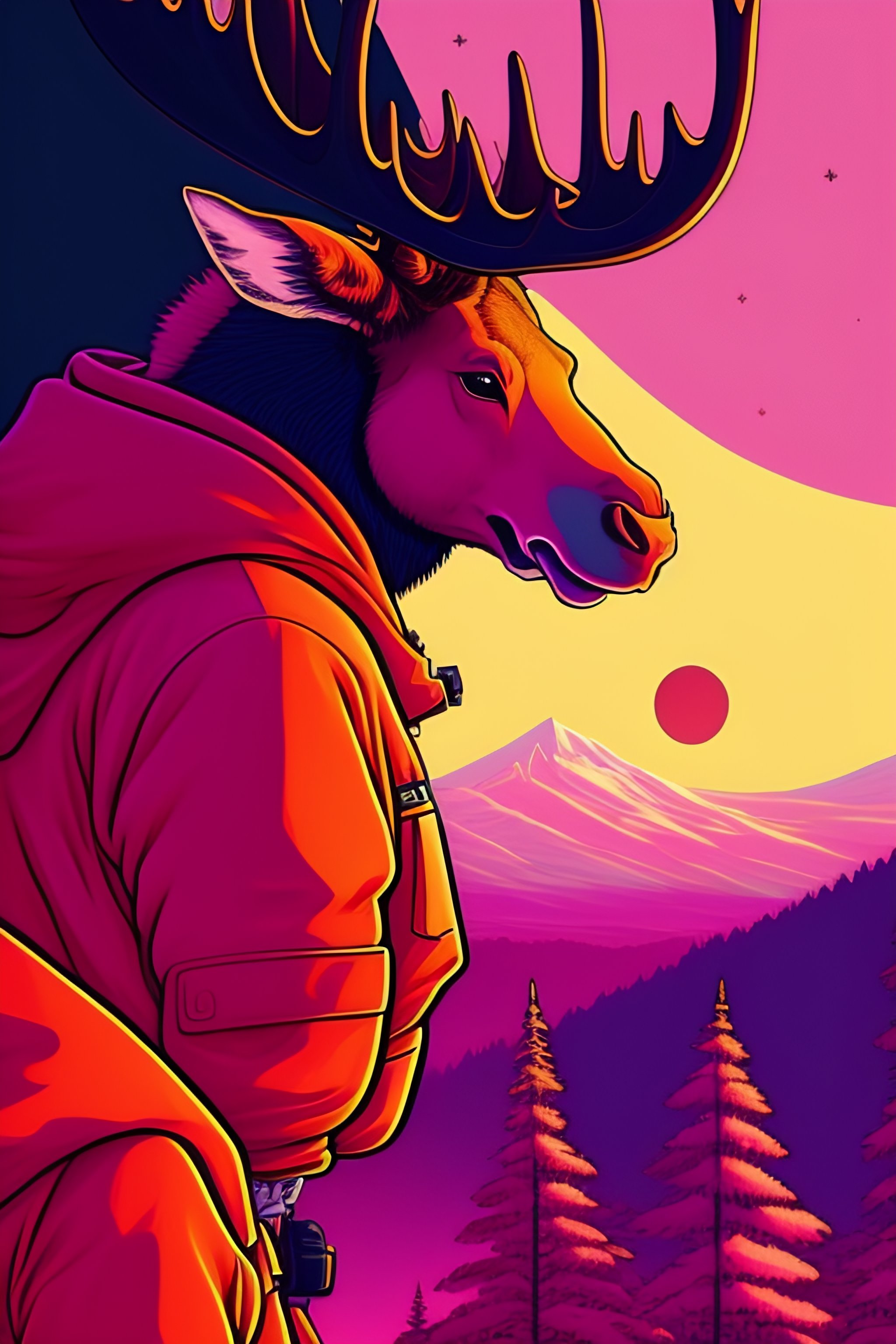 Lexica - Photo of a moose teacher monster in the space, style of laurie ...