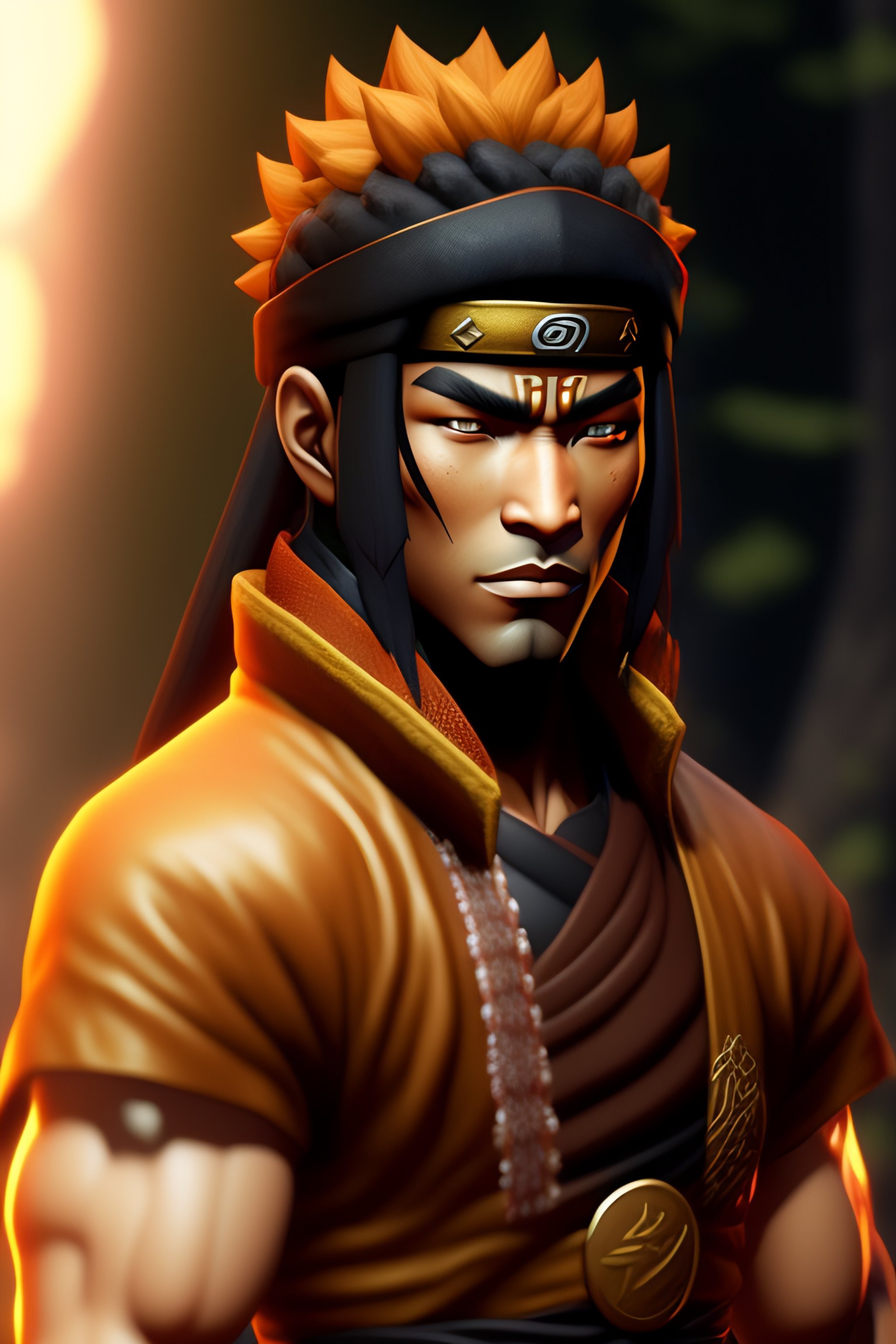 Lexica - Bear man, realistic, detailed, shinobi of naruto style