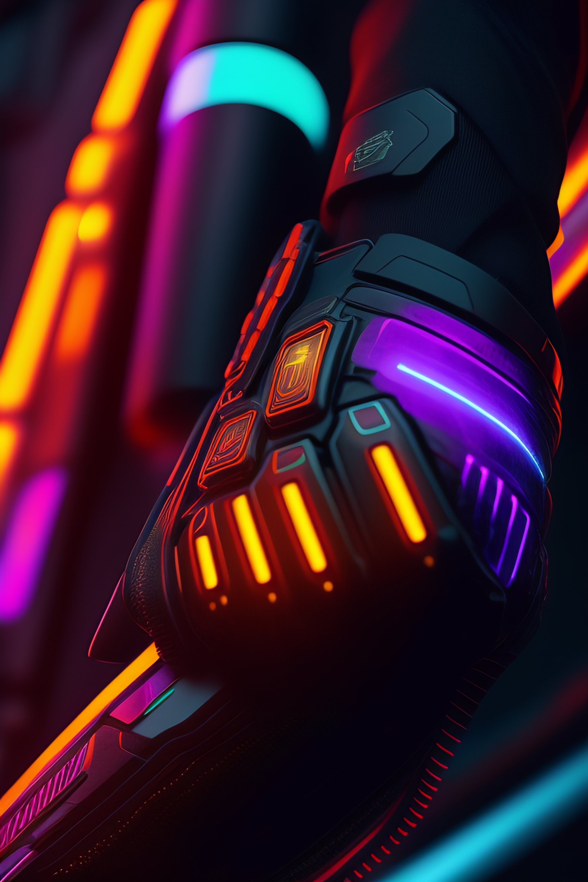 Lexica - Digital artwork of a cyborg mechanic glove, neon cyberpunk ...