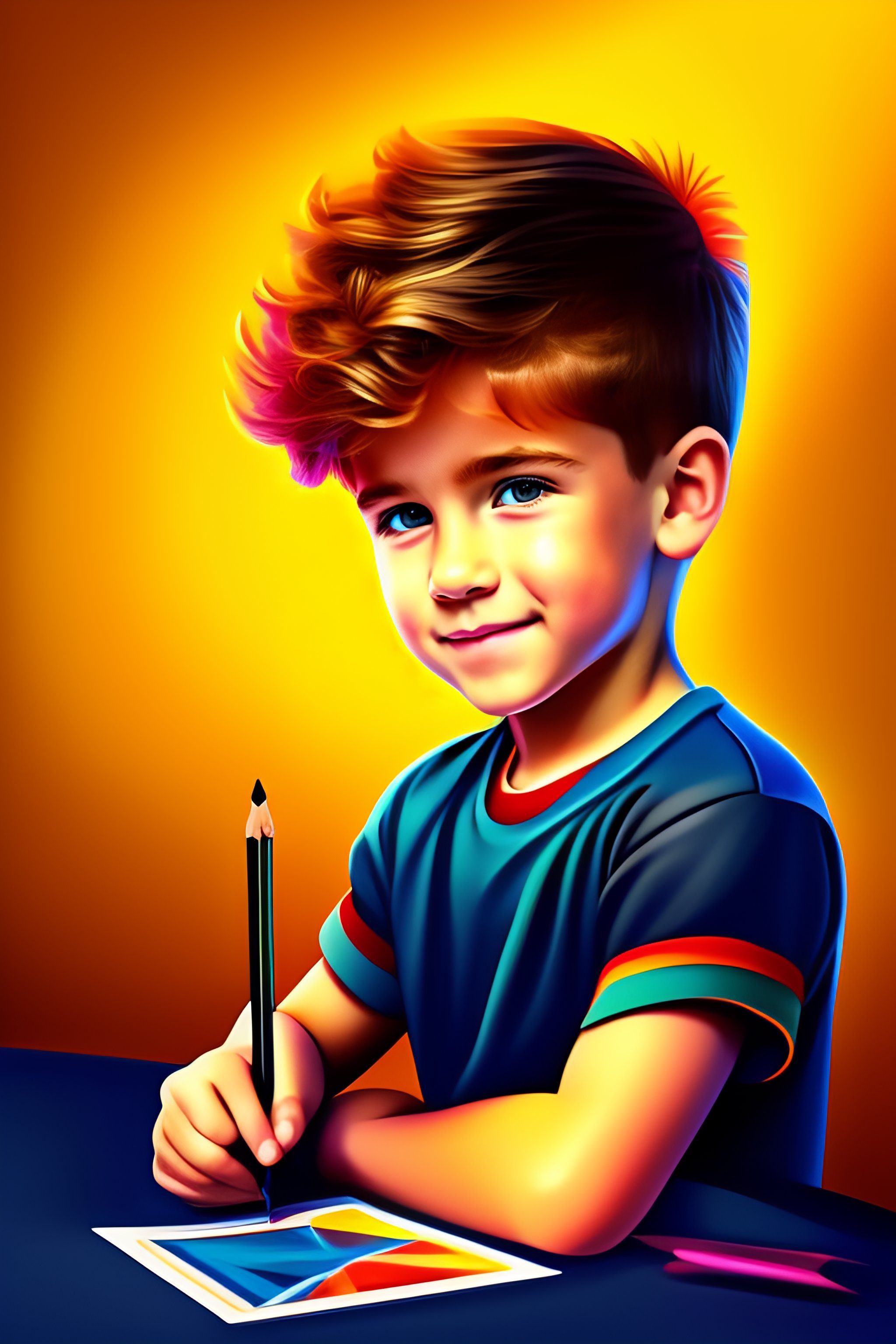 Lexica - Avarell dalton as kid , drawing, art, 4k, cartoon style , vectorel