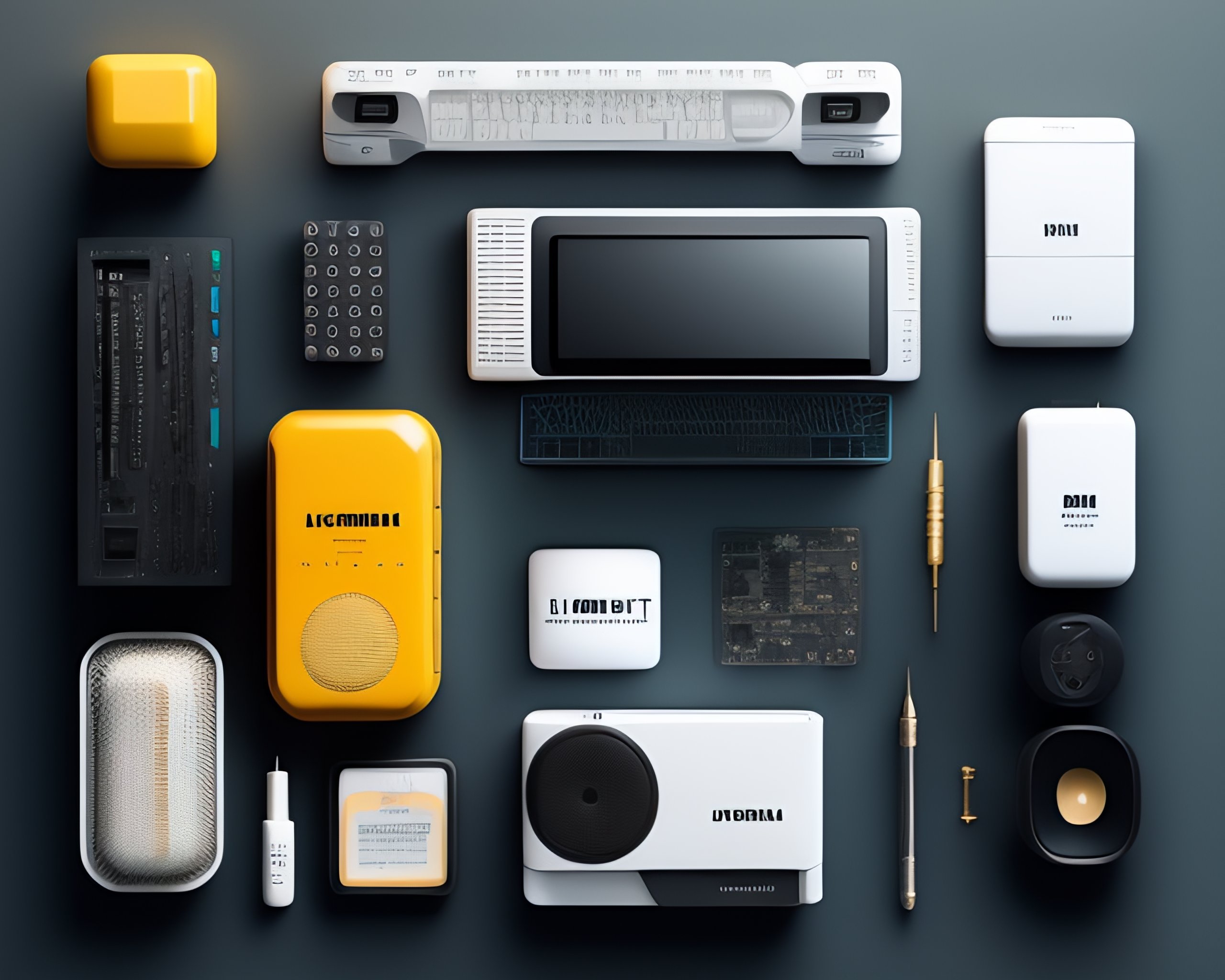 Lexica - Prompt: 'editors computer, Knolling, flat lay, technology ...