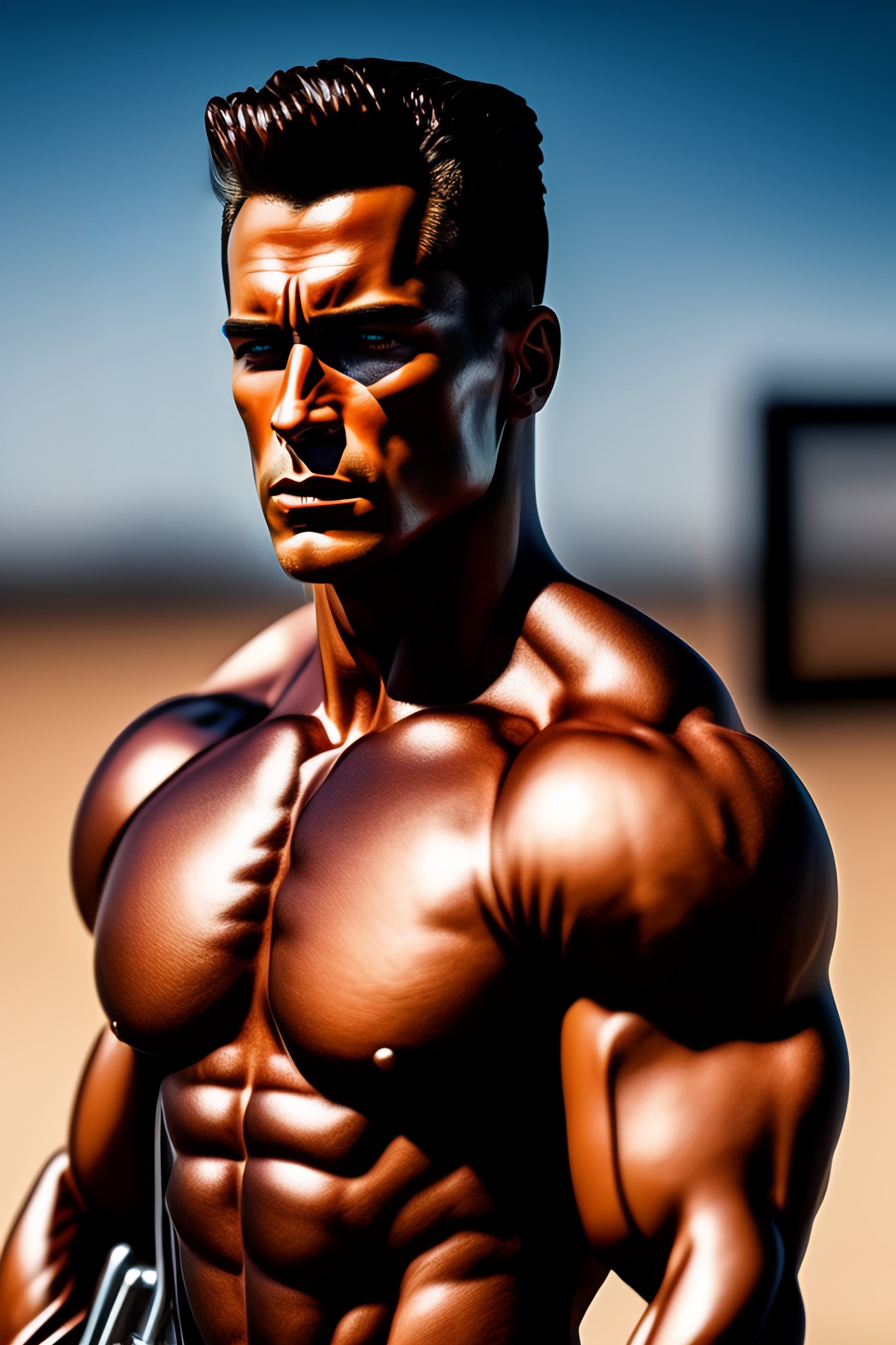 Lexica - Terminator half man half machine realistic