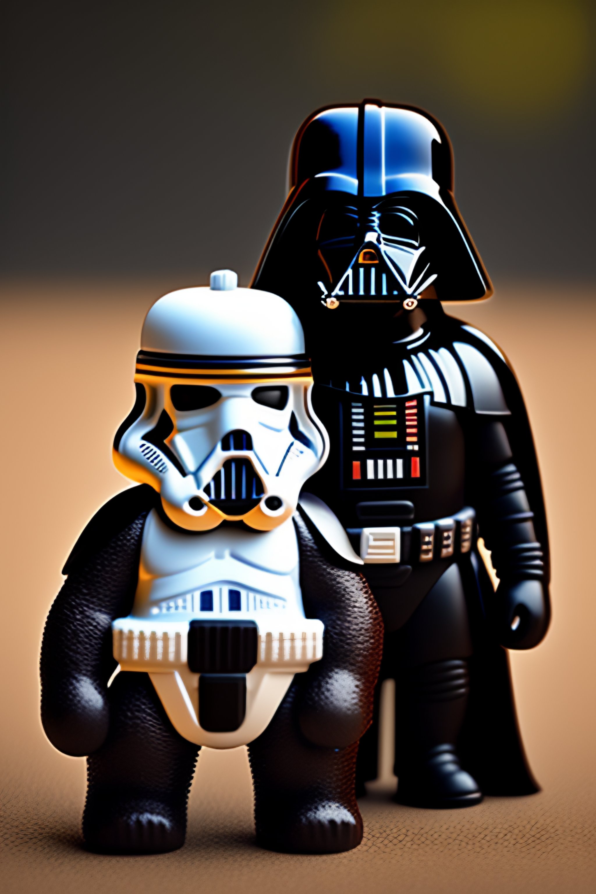 Lexica - Portrait of Darth Vader as a bear standing over a defeated ...