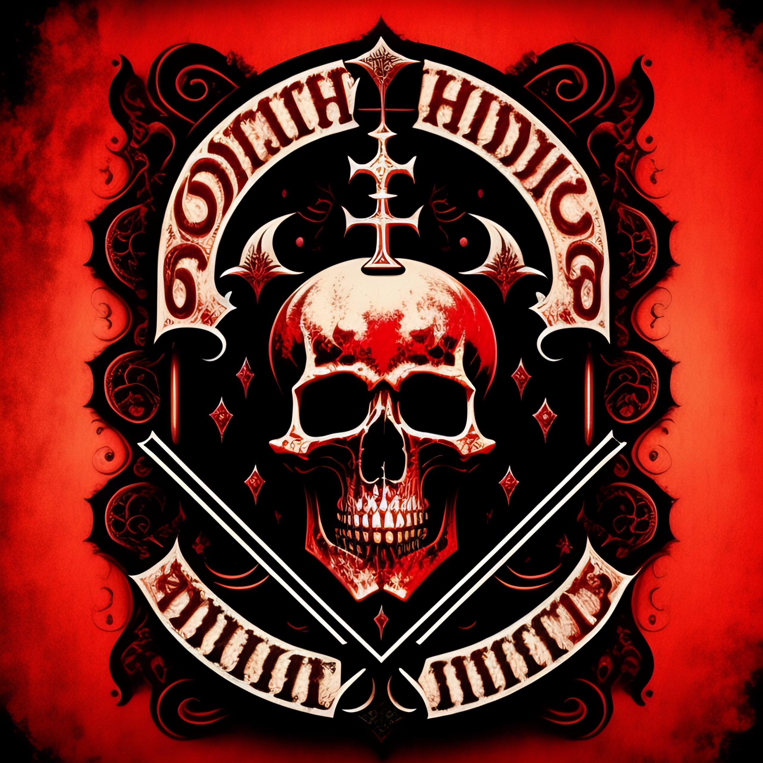 Lexica - Death metal band album cover art, skeleton pope, ornate ...