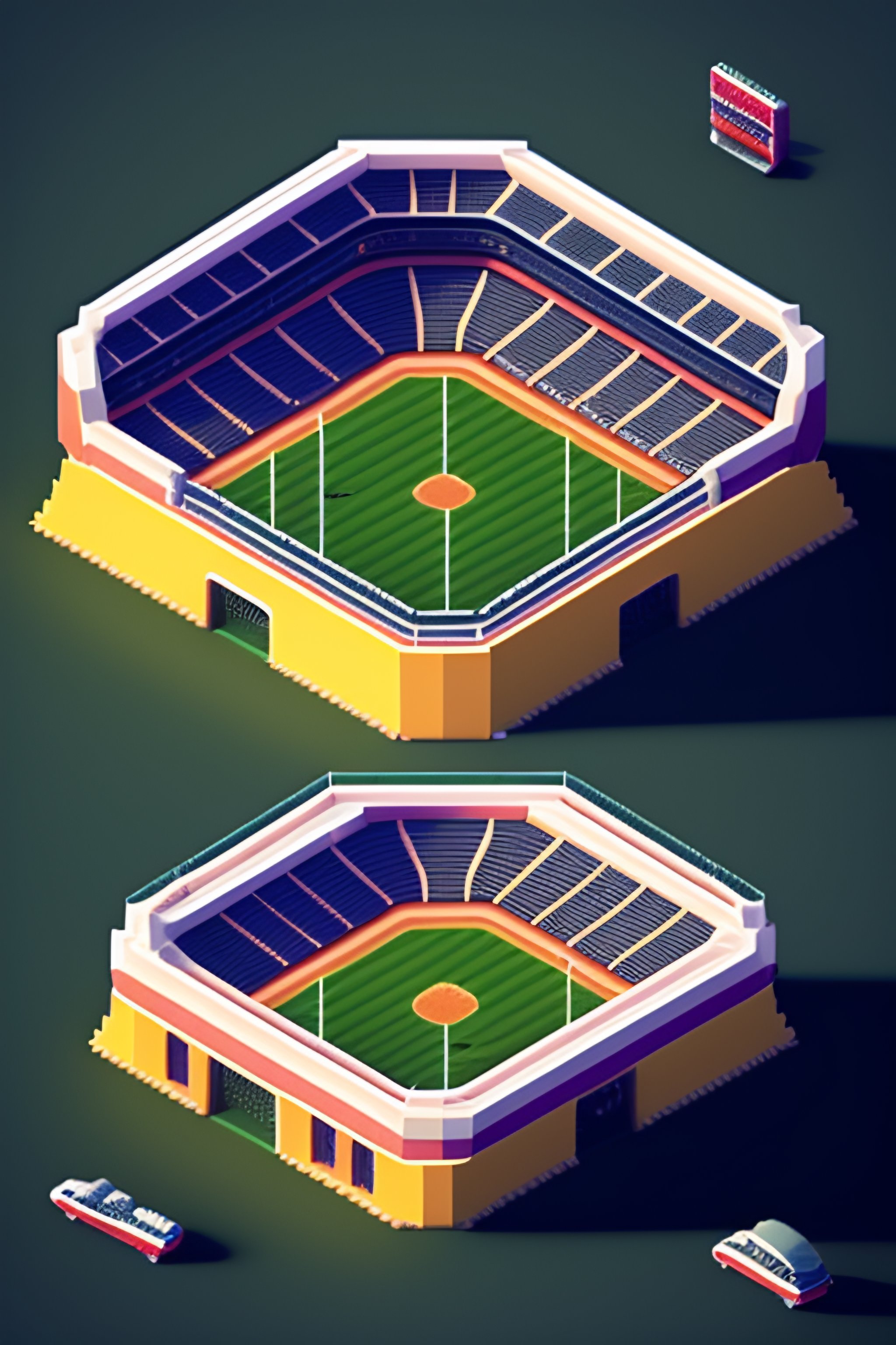 Lexica - Stadium design, hyper-realistic rendering, isometric pixelart ...