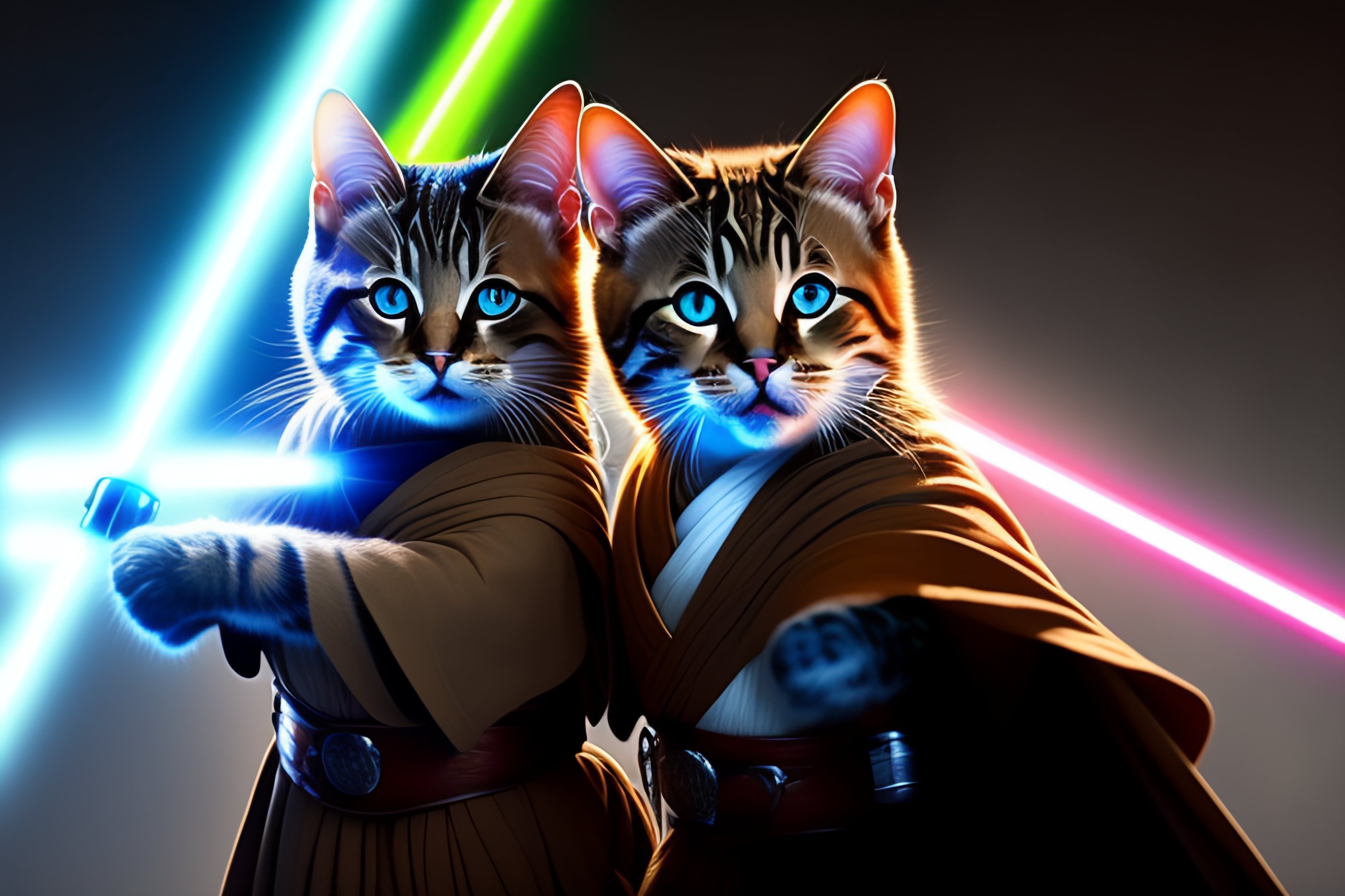 Lexica - Two jedi cats lightsaber fight