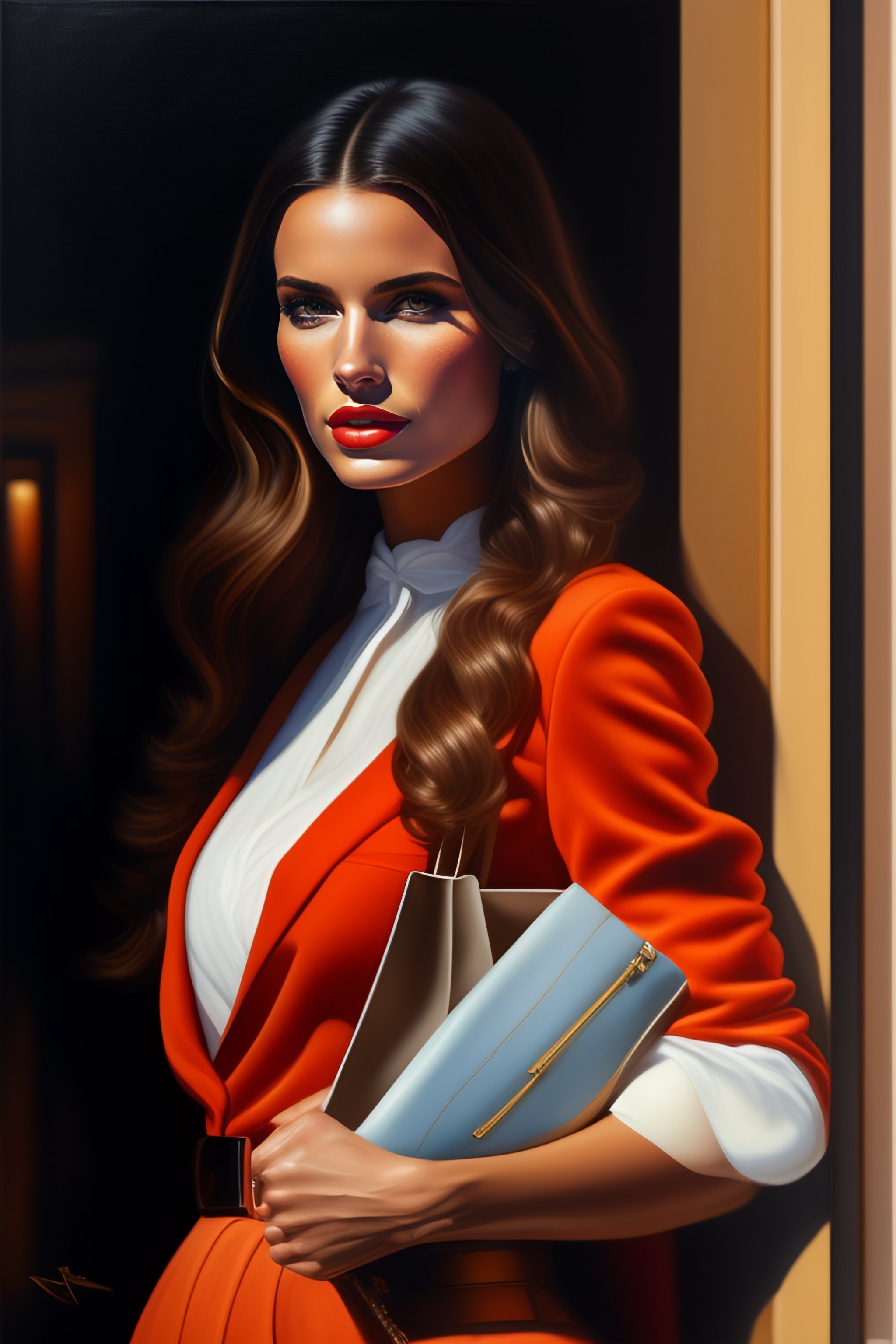 Lexica - Style hyperrealism oil painting, portrait ofswiss model goes ...