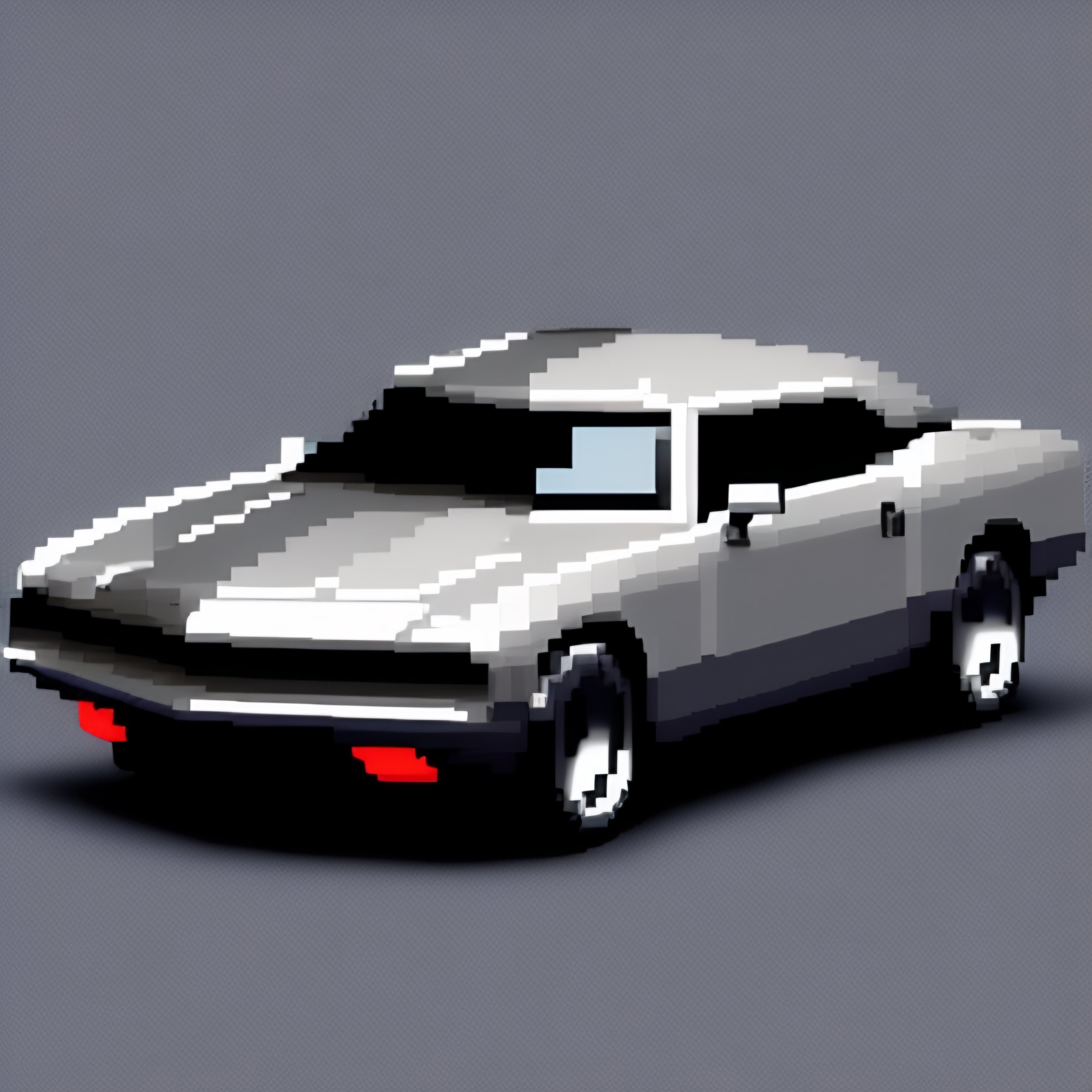 Lexica - Cool light-gray evil car, pixel art