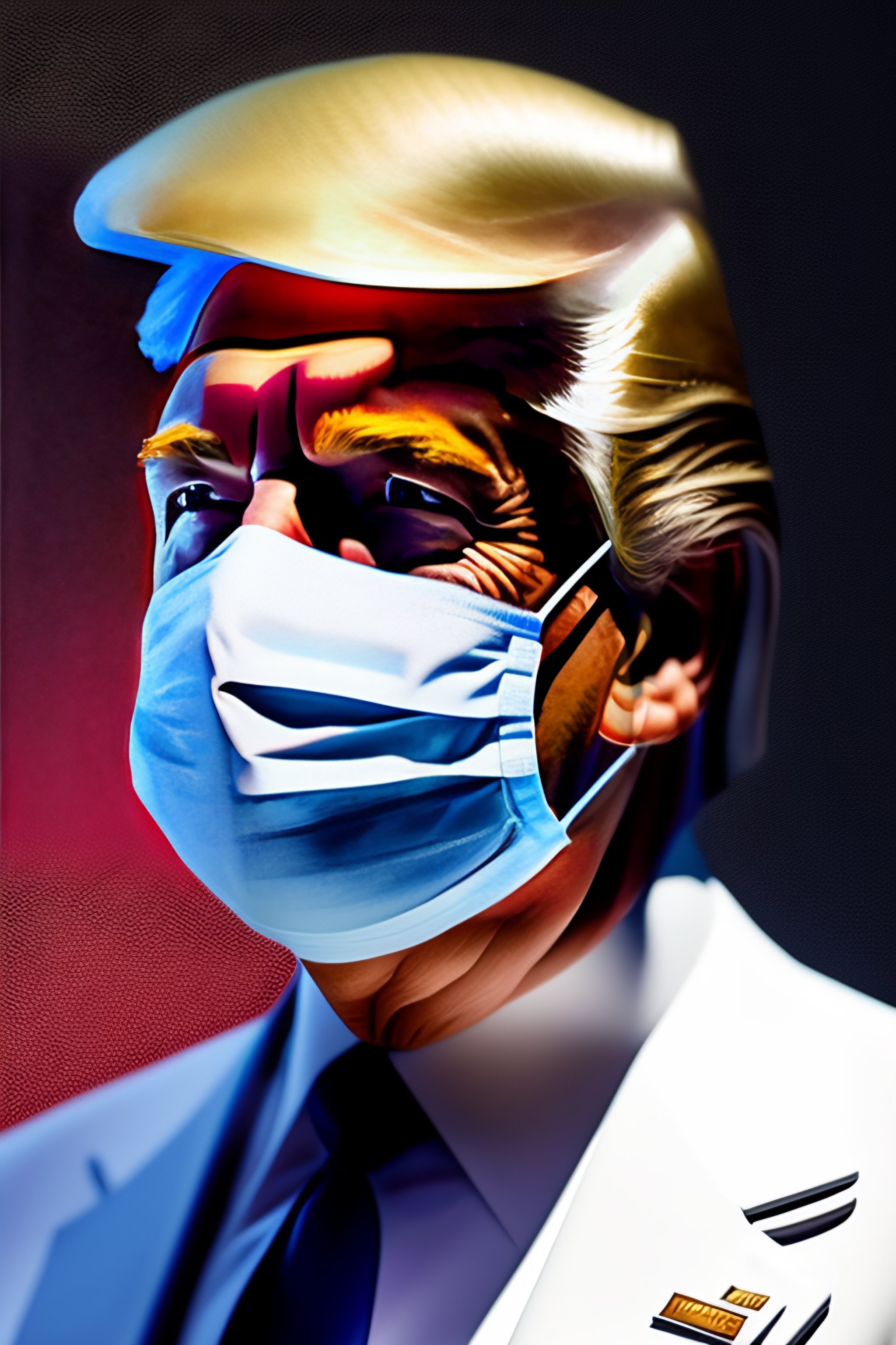 Lexica - Donald Trump wearing a face mask