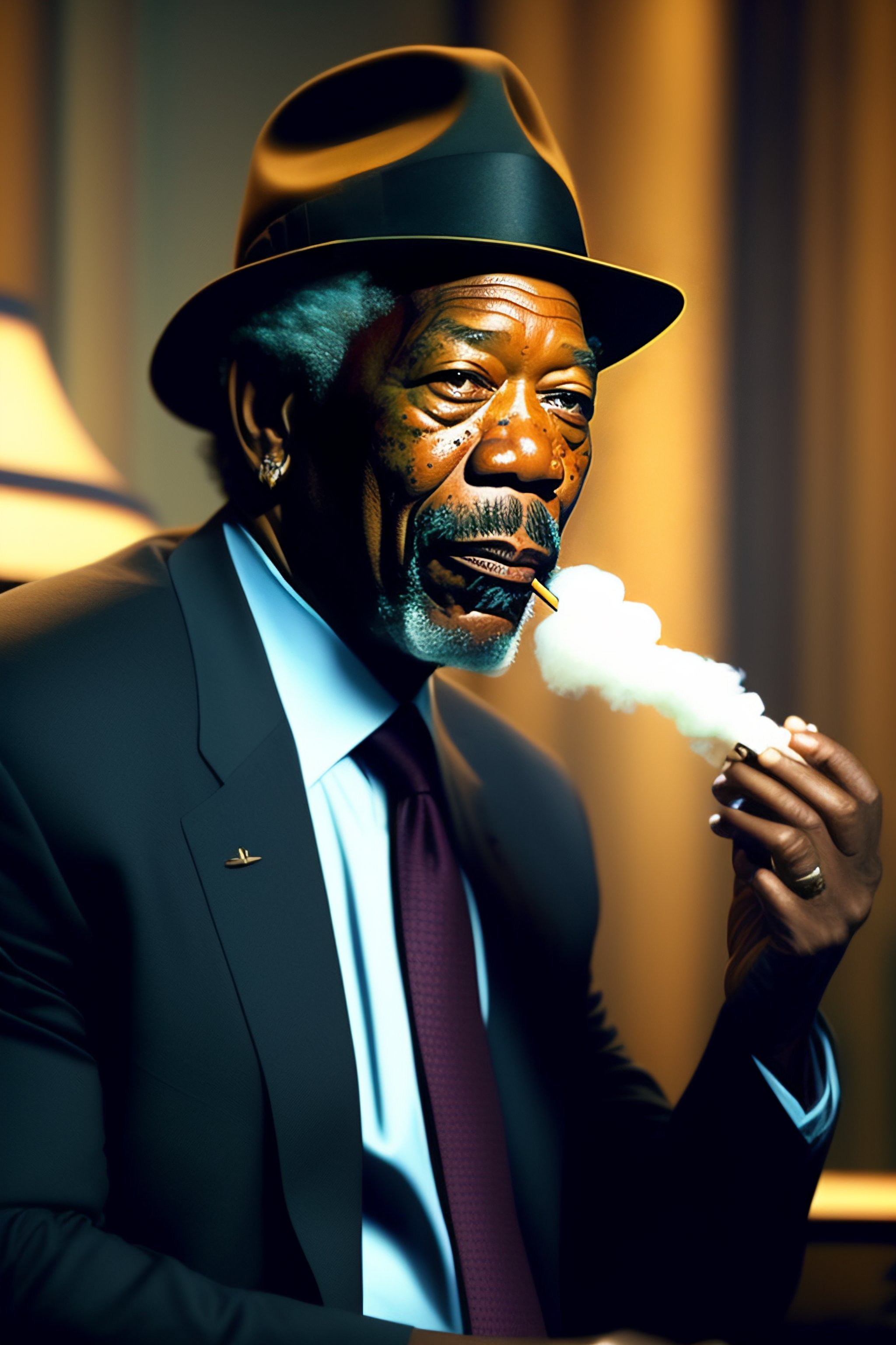 Lexica - Morgan Freeman smoking a joint