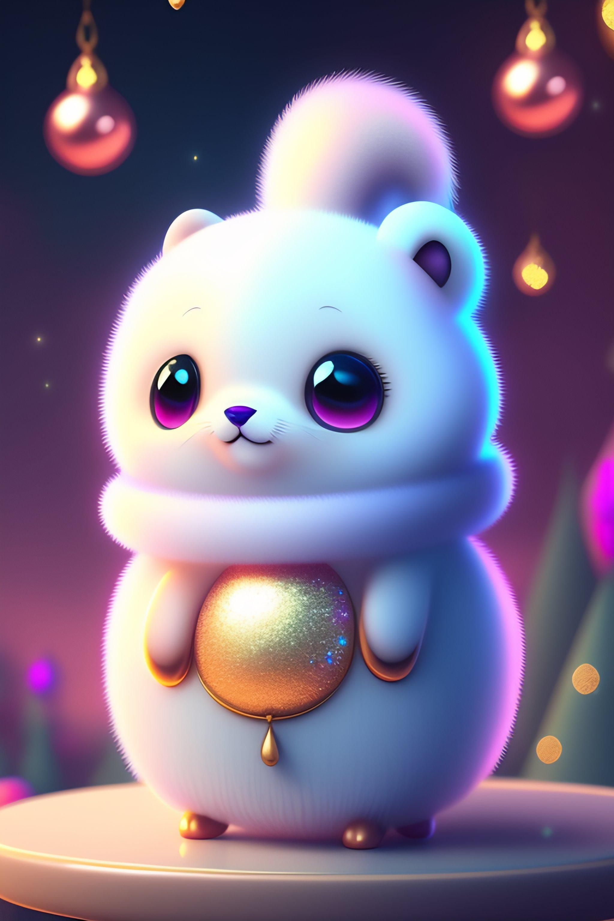 Lexica - CUTE AND ADORABLE CARTOON FLUFFY SEEL, PARTY, FANTASY, GLITTER ...