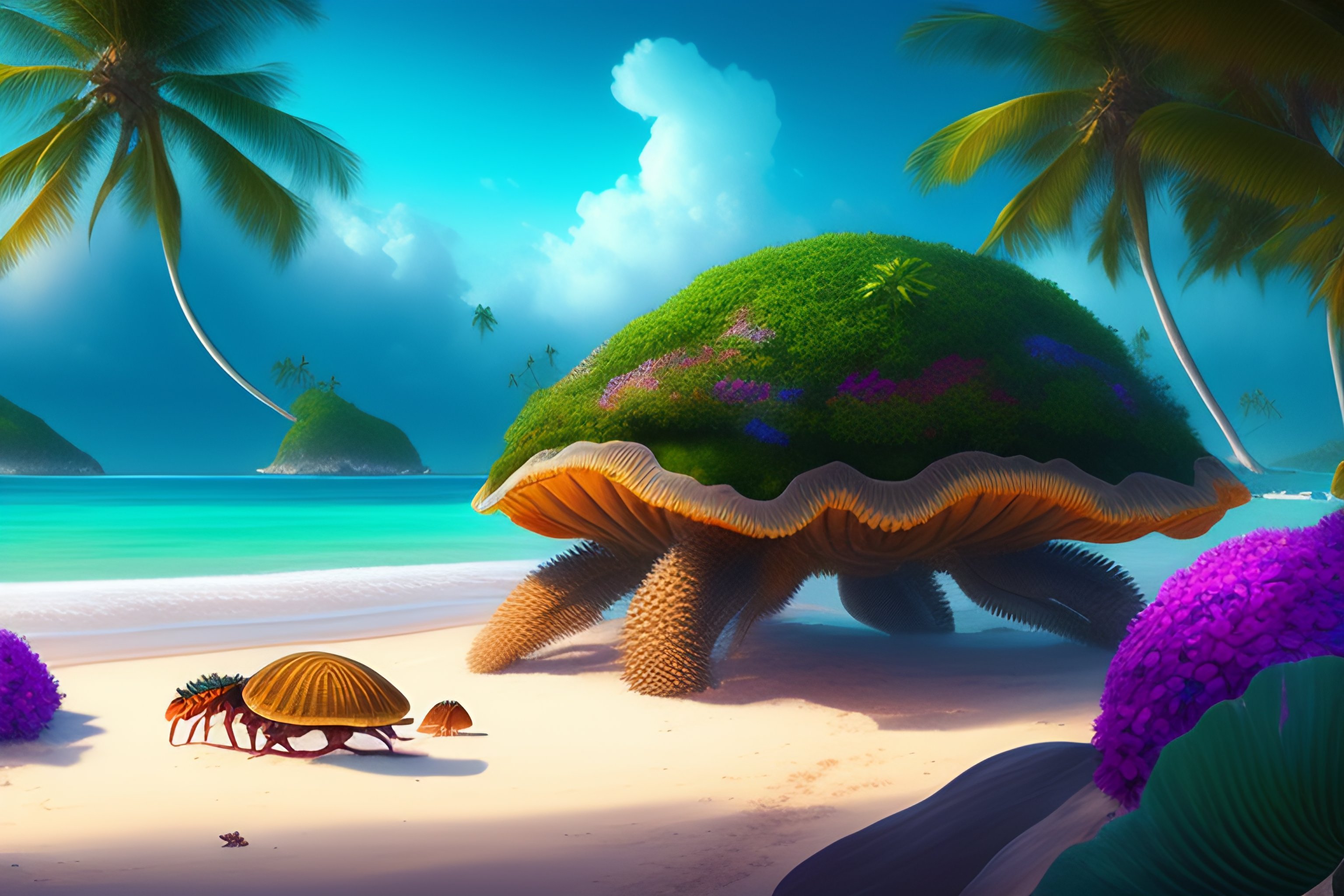 Lexica - Giant shells clams monsters and coconut crabs on tropical ...