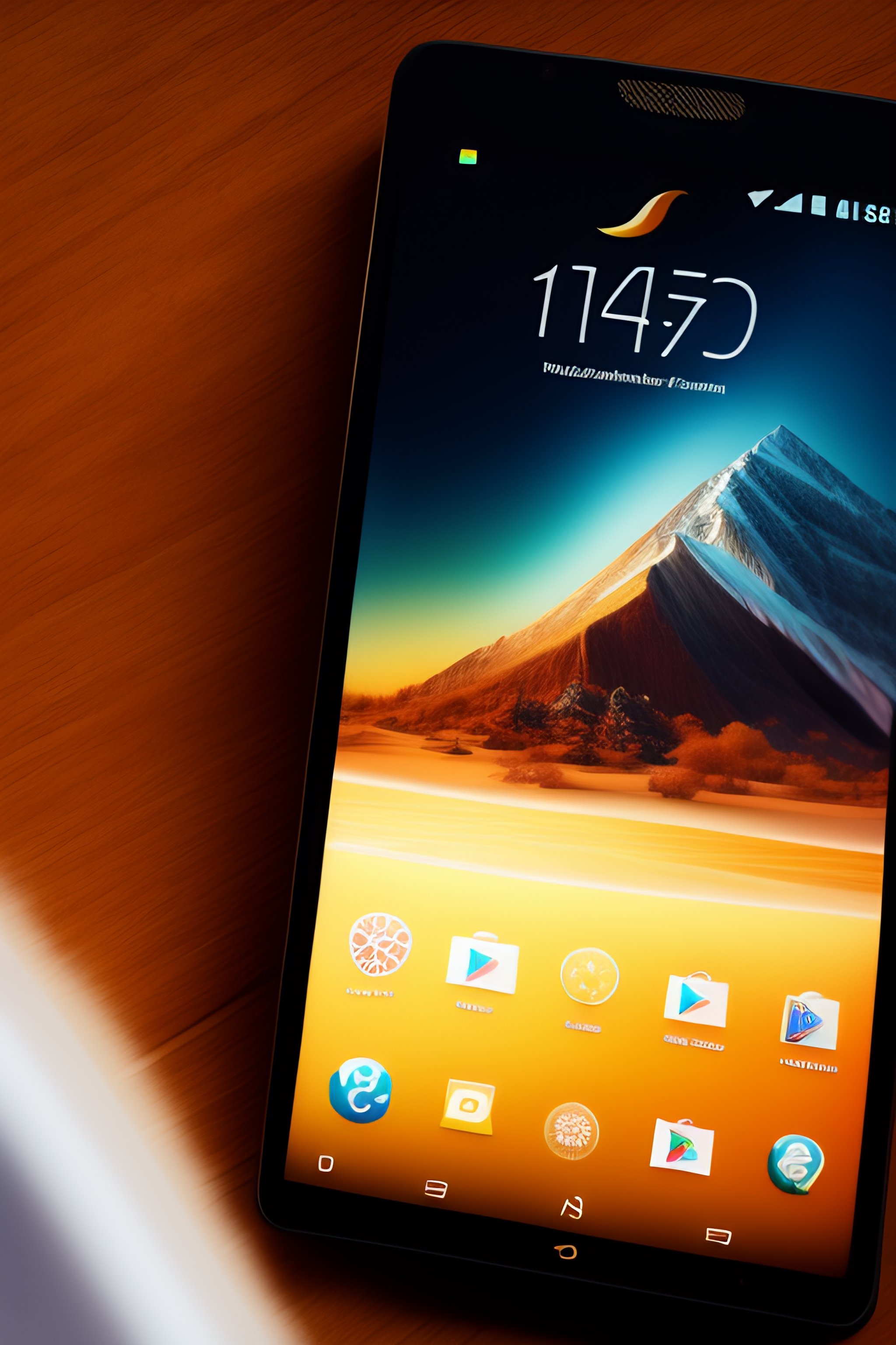 Lexica - Top view A smartphone with a touchscreen on a white image ...