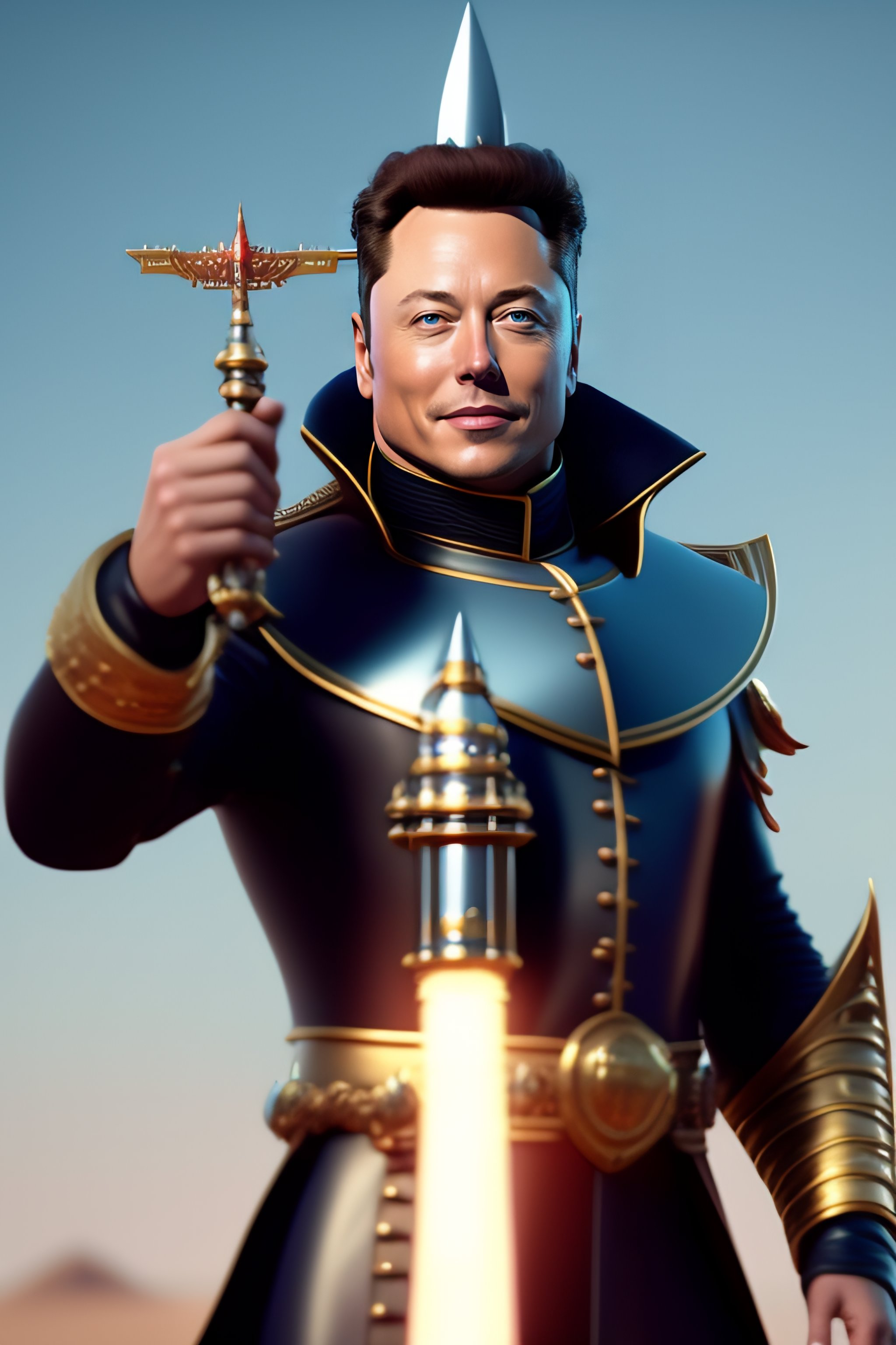 Lexica - Zoomed out. Realistic 3D representation of elon musk wearing a ...