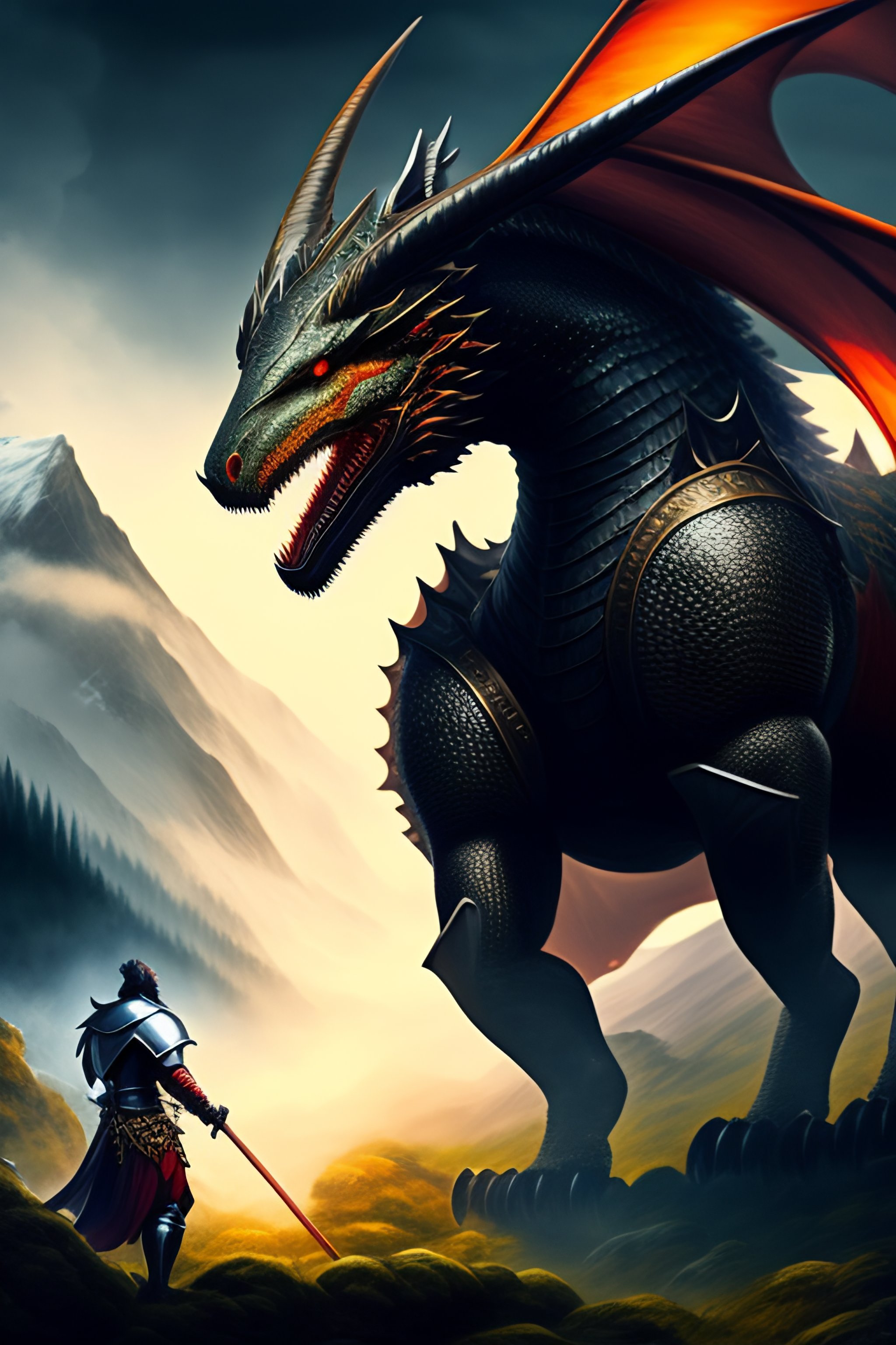 Lexica - Impressionist painting of ancient English knight fighting a ...