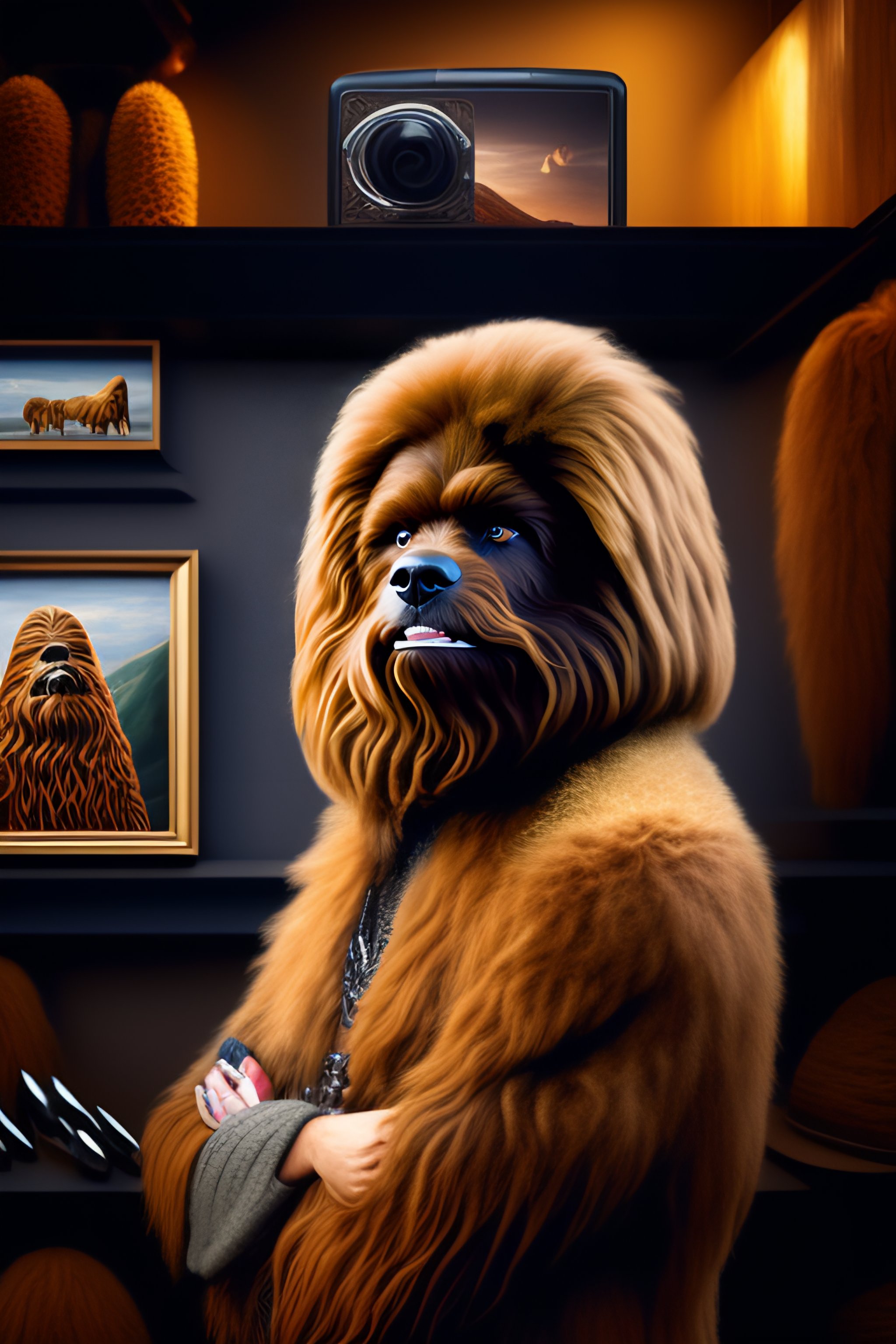 Lexica - Digital art of a distopian Chewbacca of mad max inside a ...