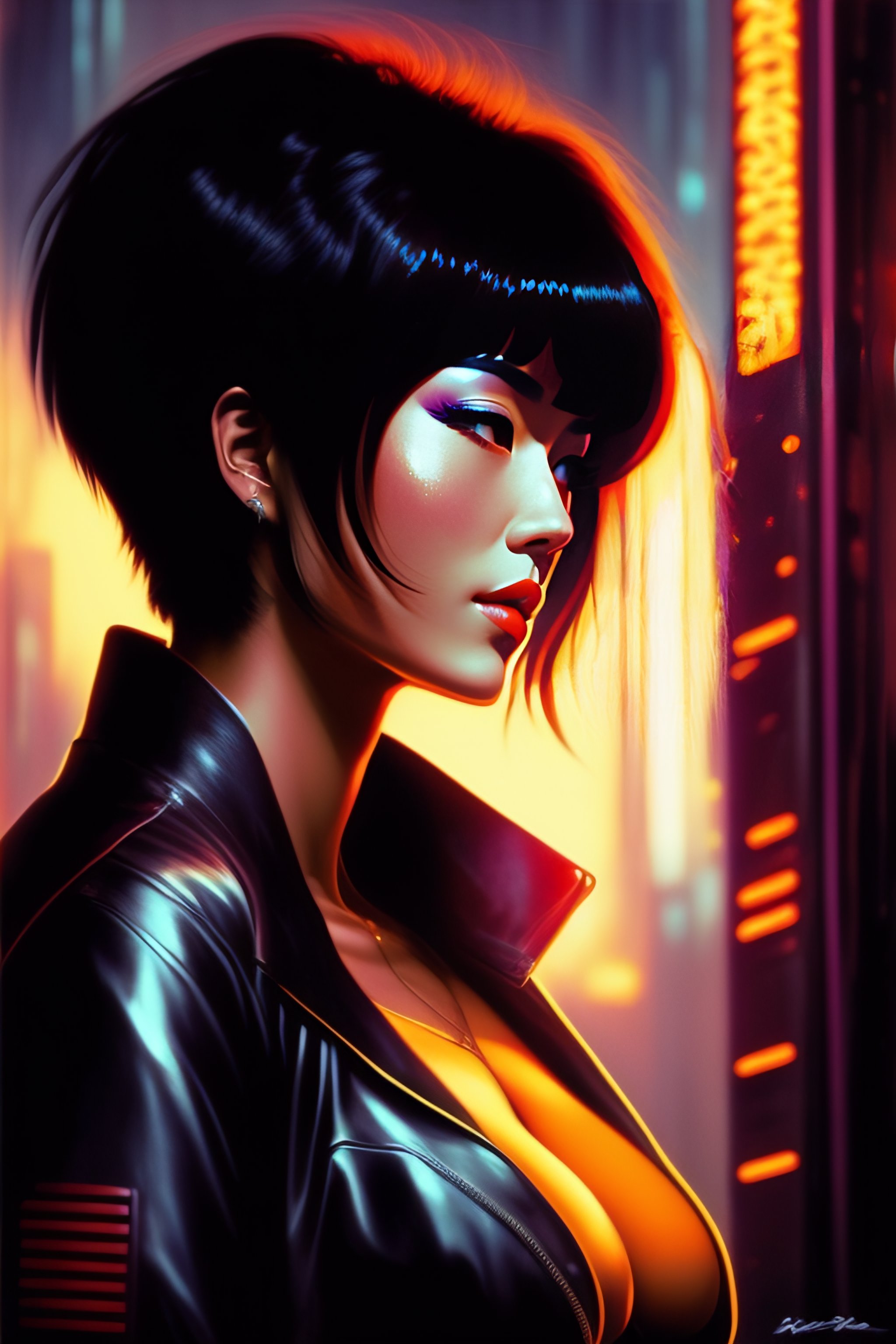Lexica - Motoko Kusanagi in Blade Runner 1982, neo noir, cyberpunk ...