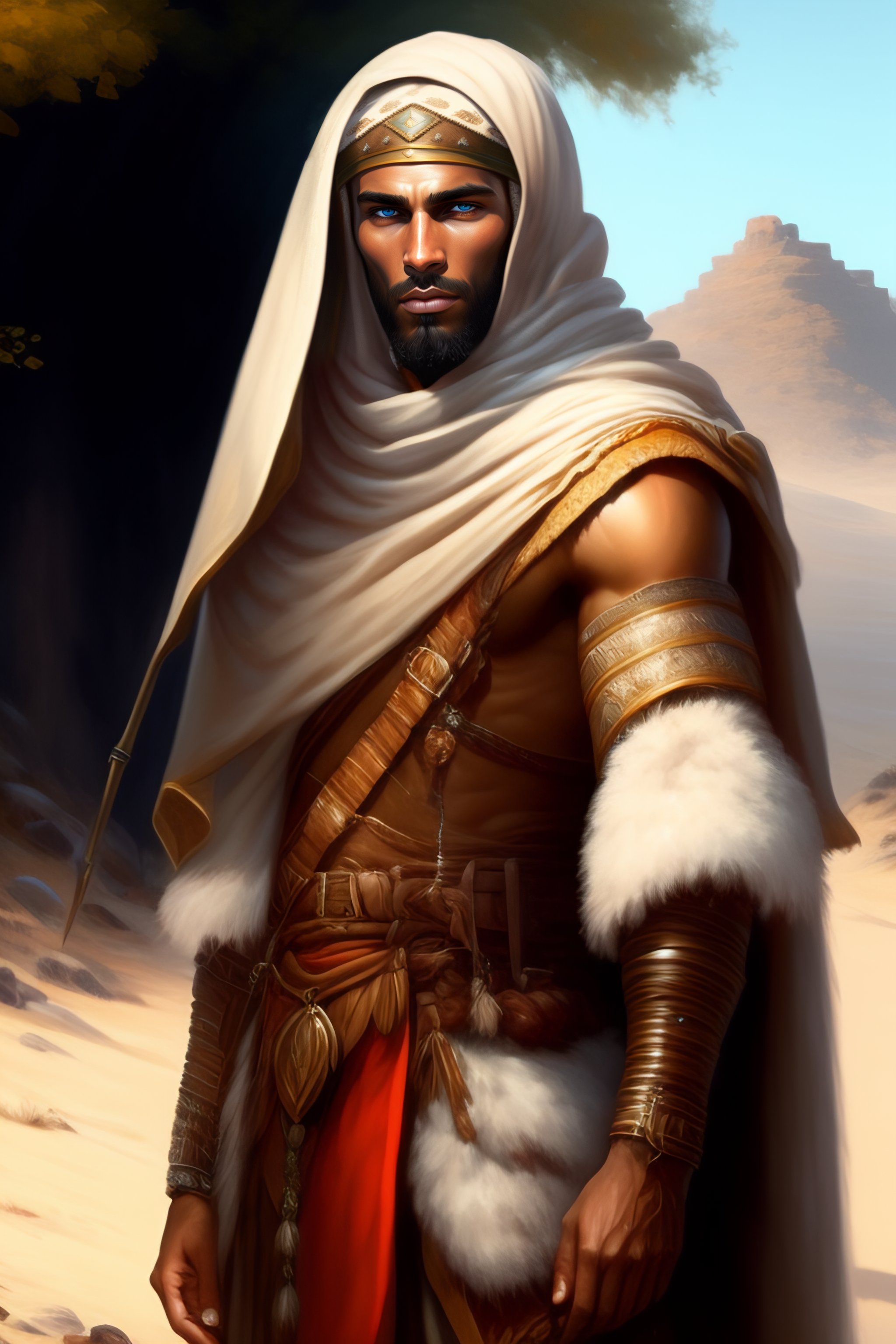 Lexica - A full body portrait of a beautiful soldiers quarter bedouin ...