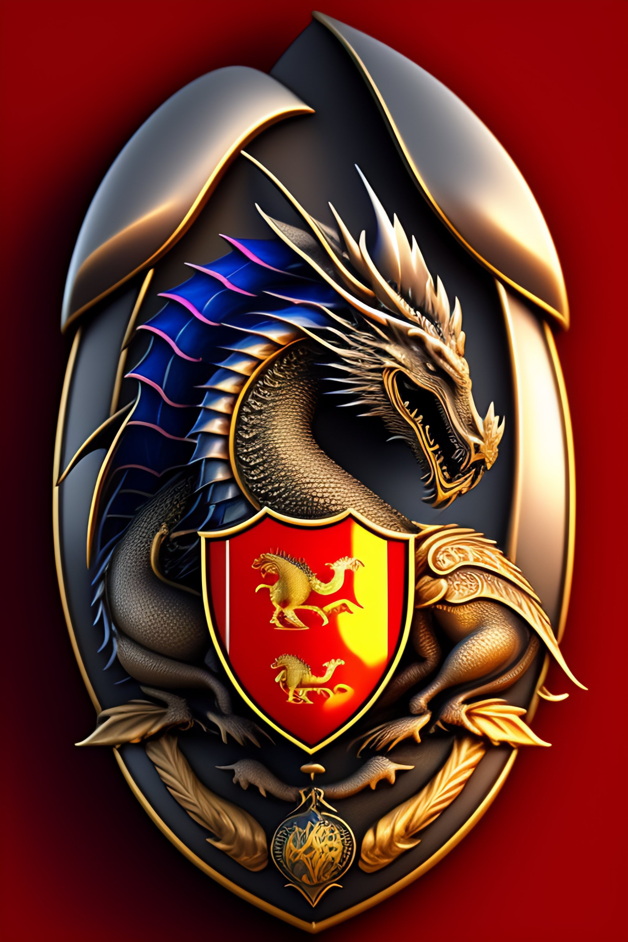 Lexica - Knight 's coat of arms with dragons