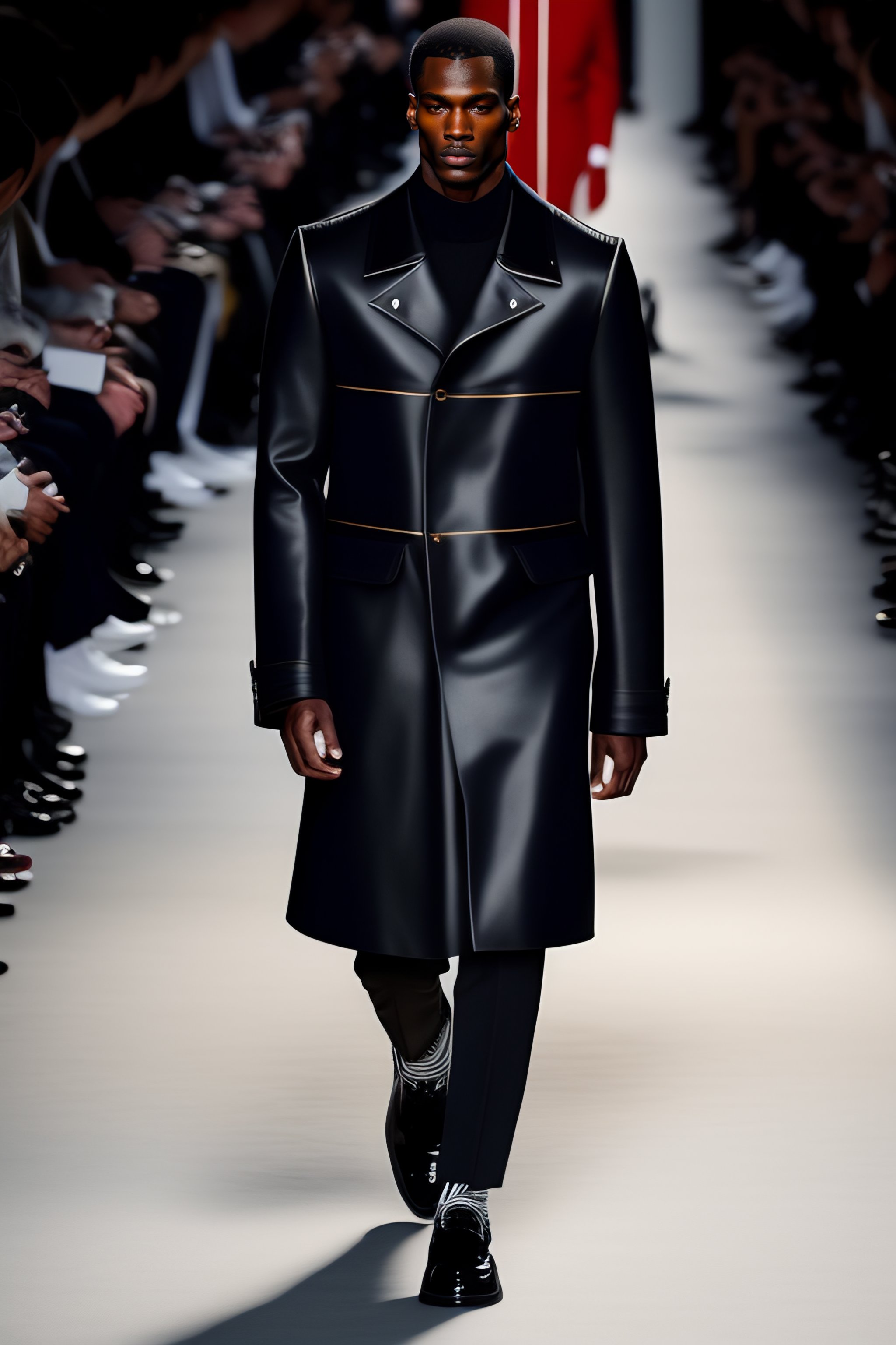 Lexica - Male model walking dow the catwalk, fashion, louis vuitton ...