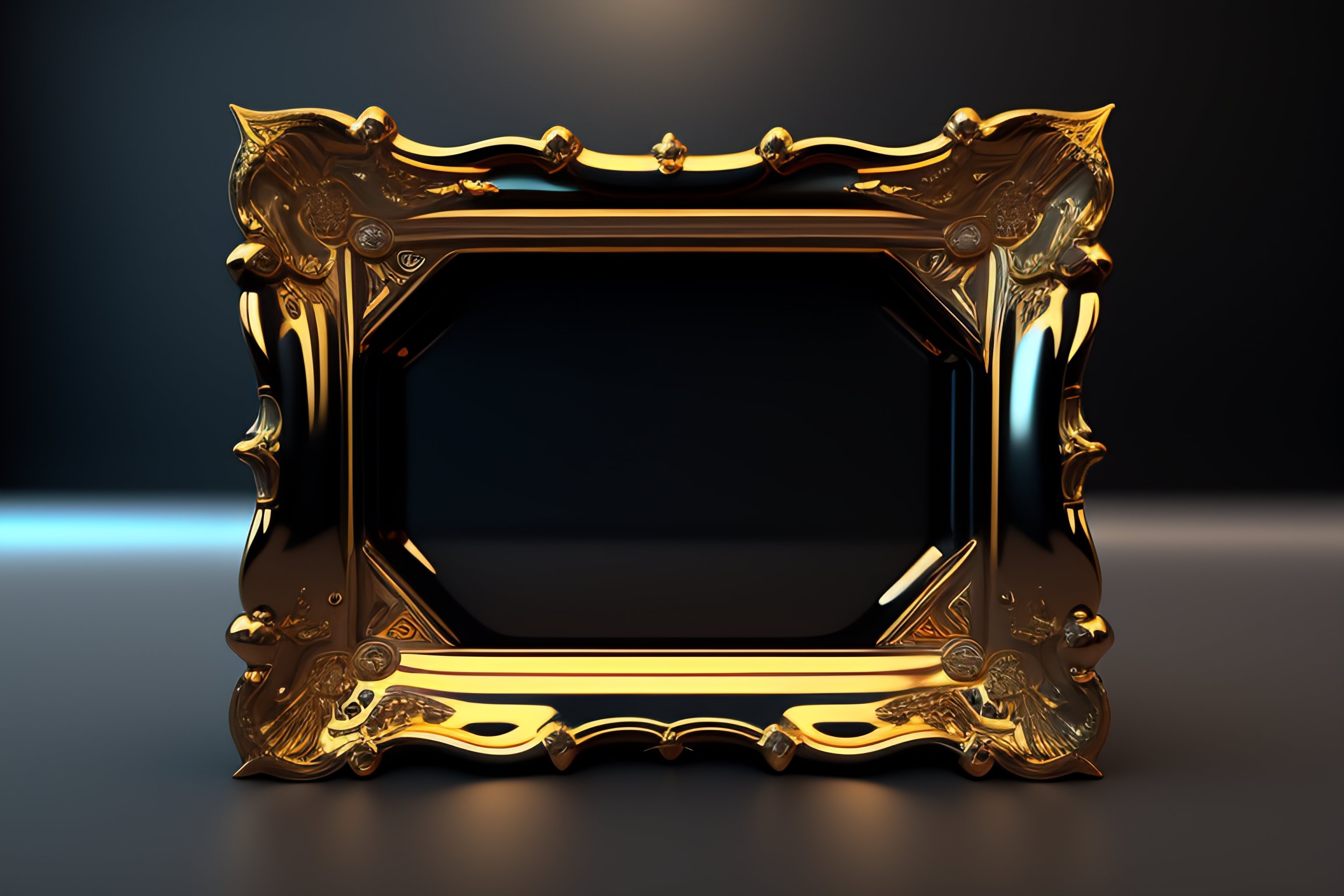 Lexica - Surreal liquid metal picture frame, ultra rendered extreme ...