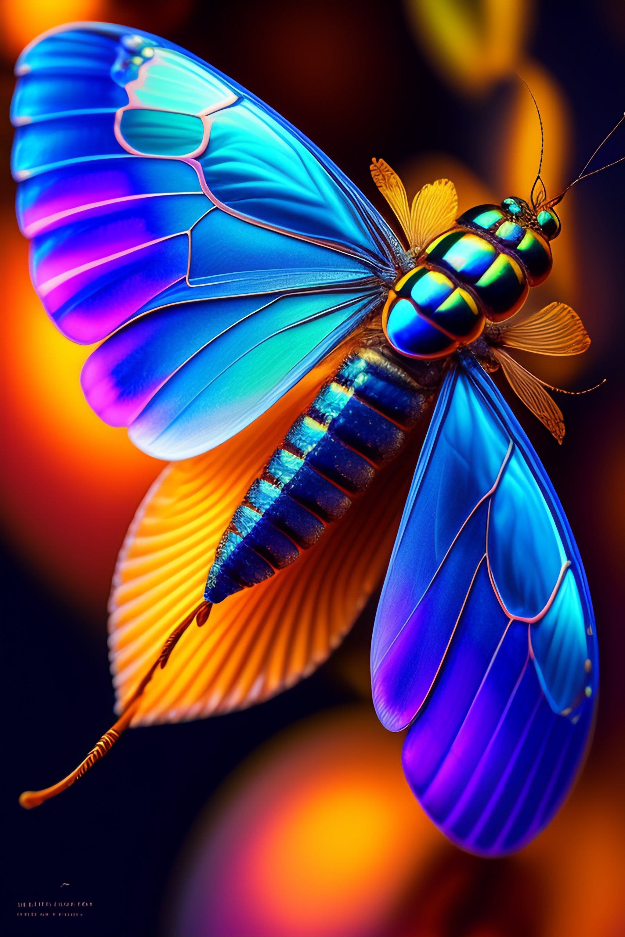 Lexica - Iridescent, flying insect, scales, wings, blues, textured ...