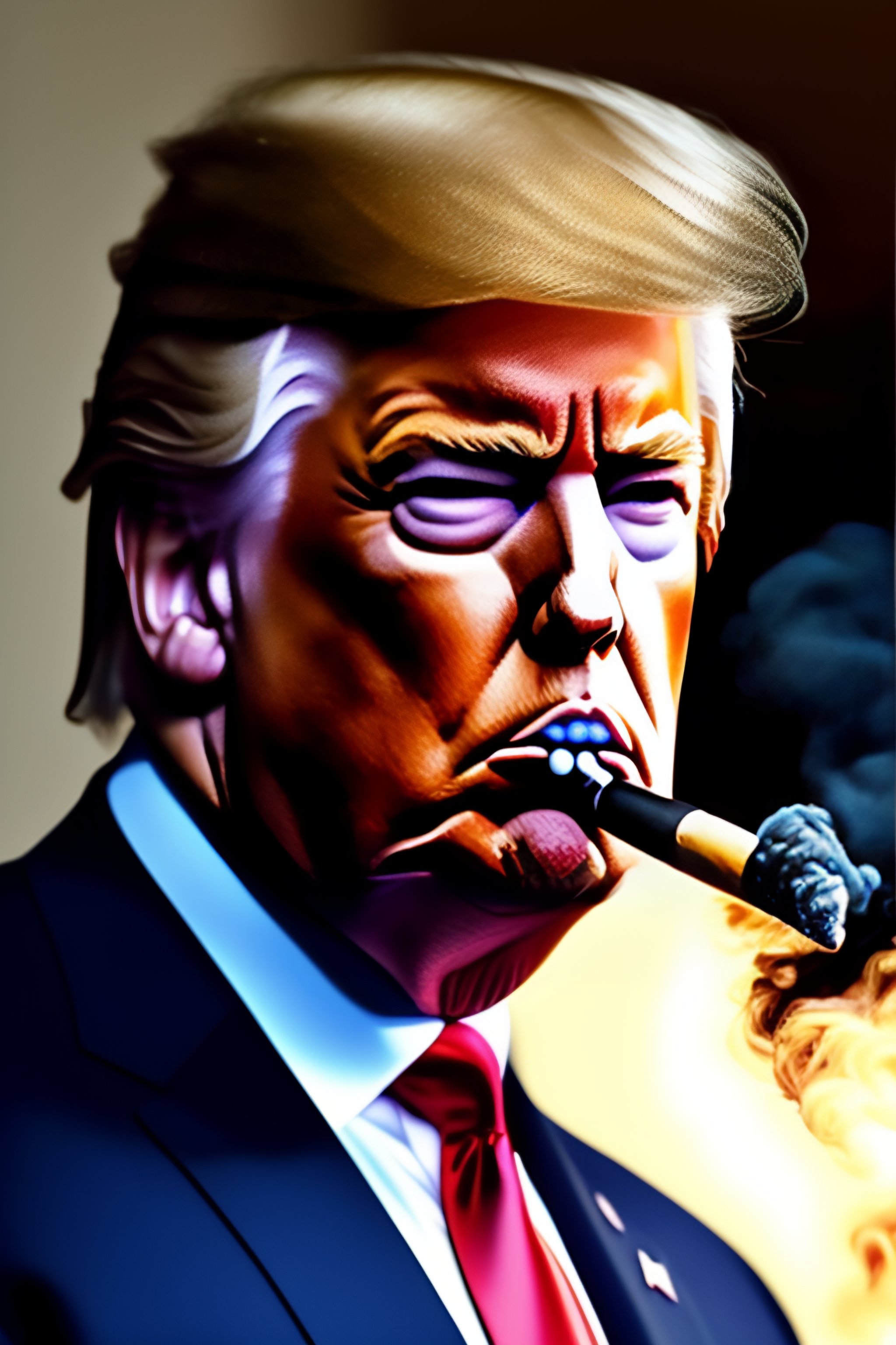 Lexica - Donald trump smoking a cigarette