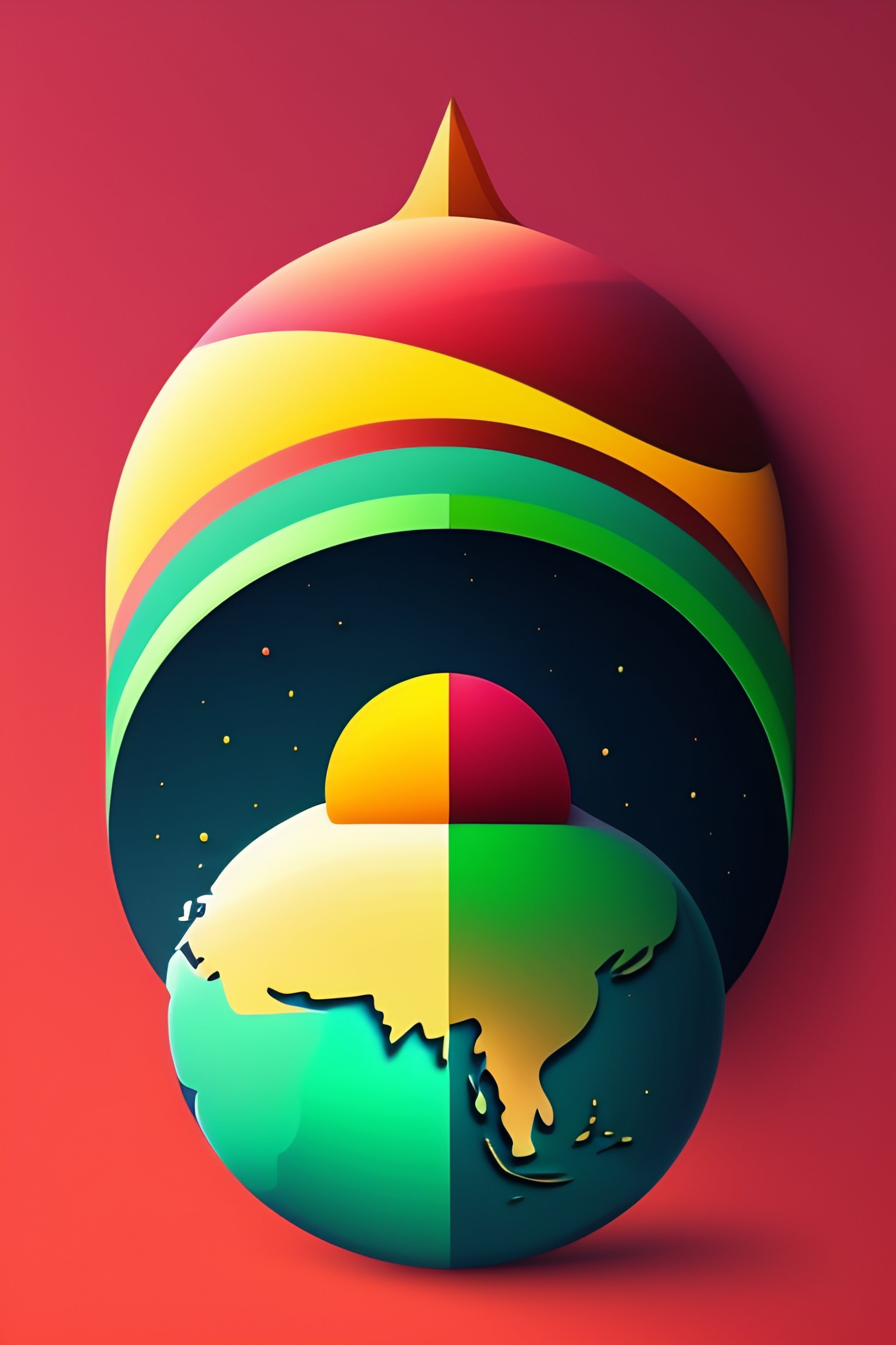 Lexica - Earth globe with layers, clean lines, simple vector art, 2d ...
