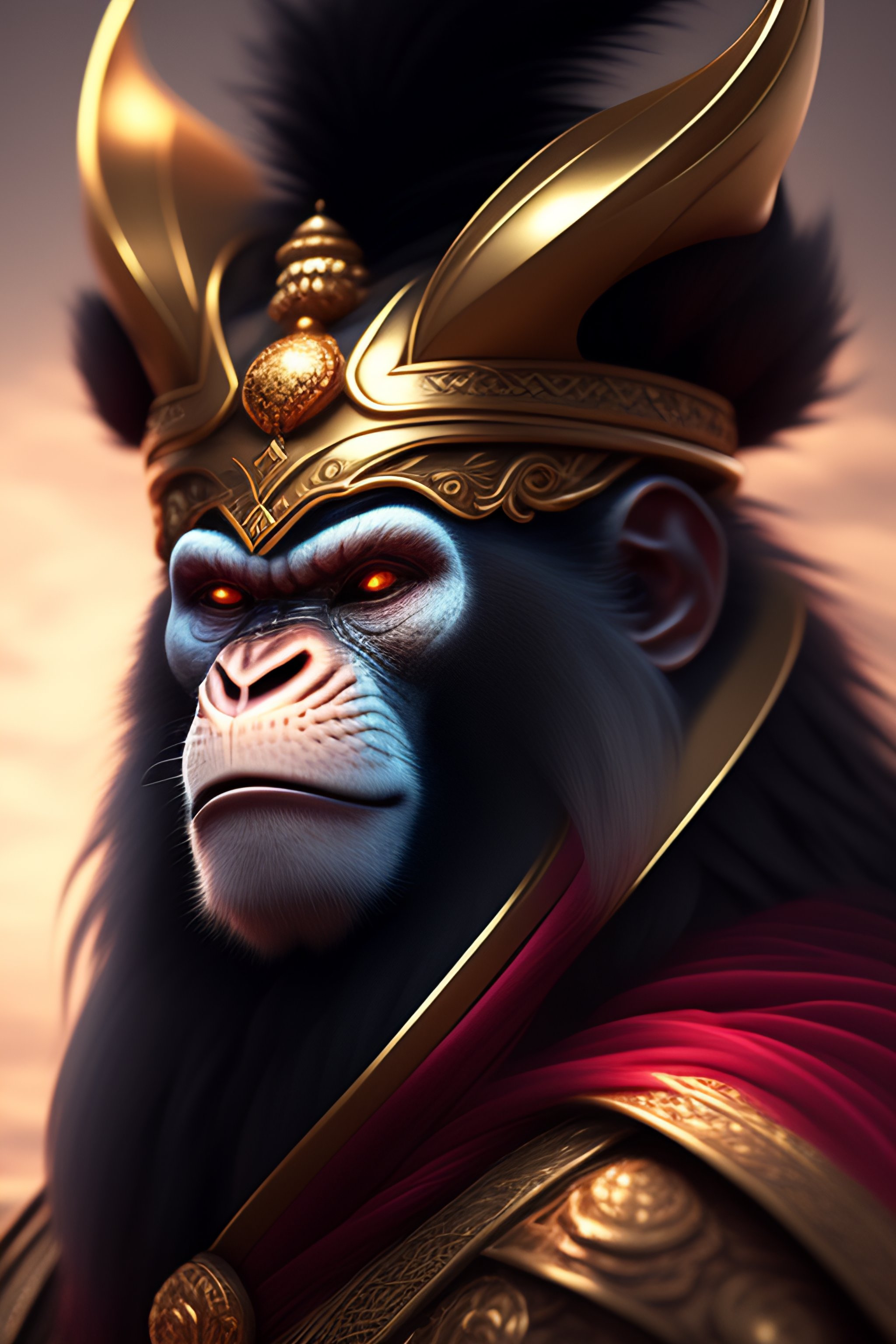 Lexica - The monkey king. Digital art. Trending on Artstation.