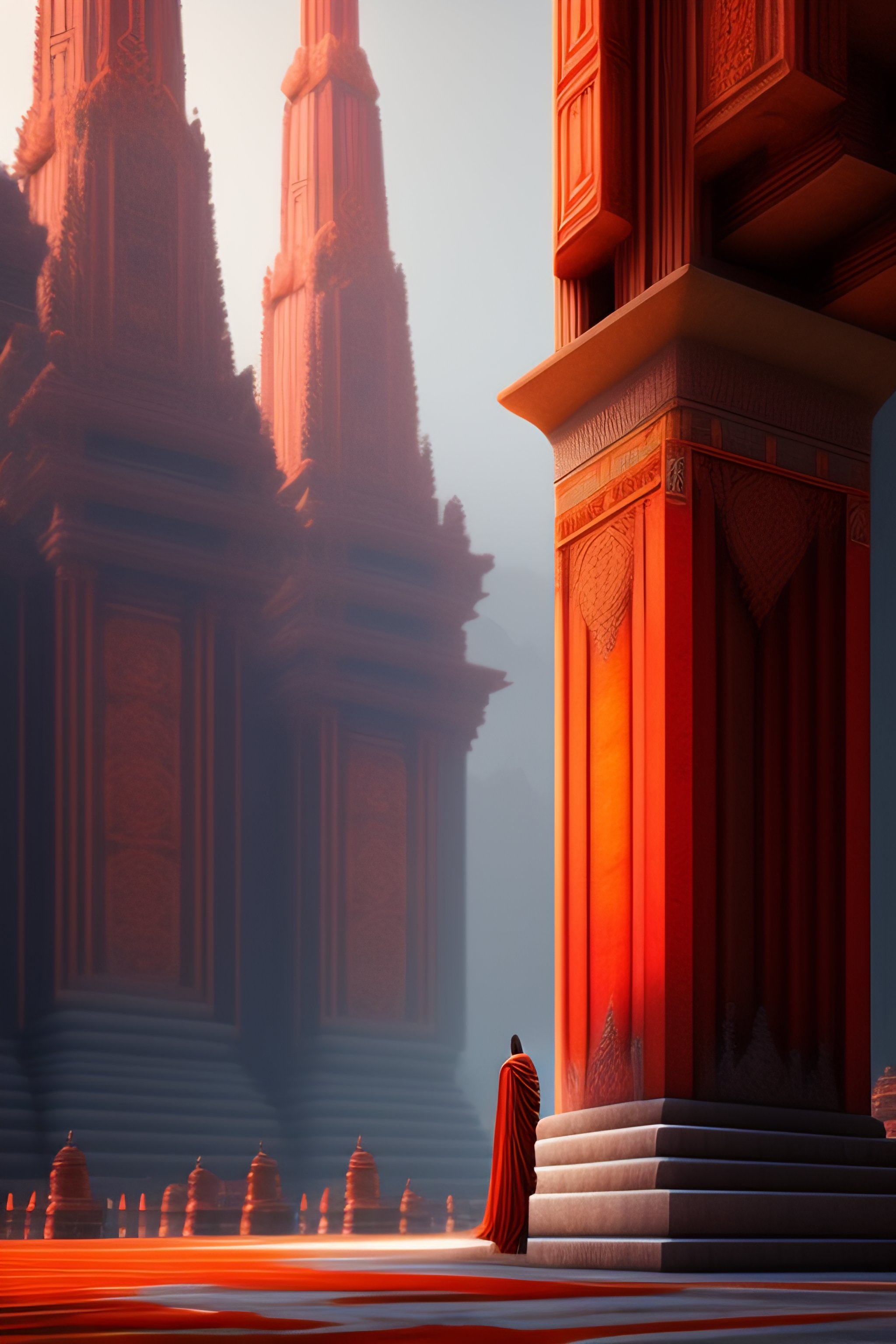 Lexica - Large scale ancient temple stone, huge and detailed towers ...