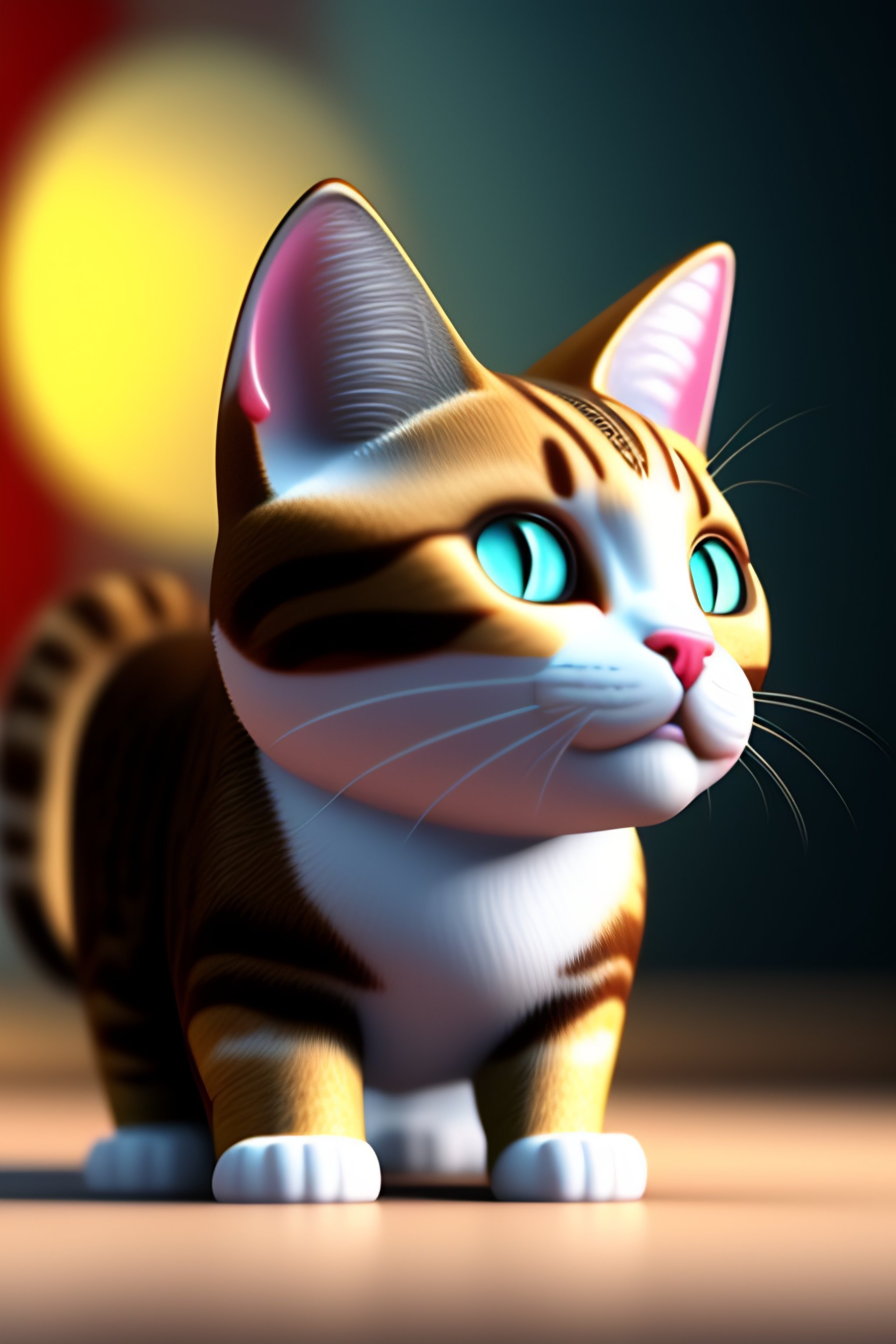 Lexica - Stupid Cat. 3D Cartoon. Toy. Big eyes.