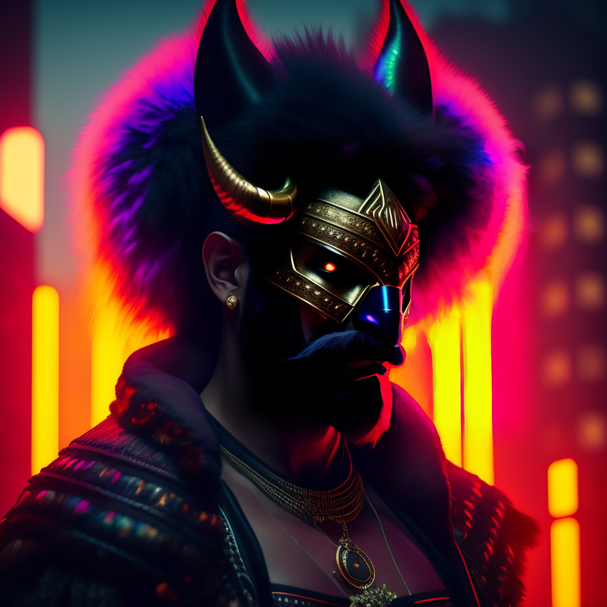 Lexica - Wide angle longshot of a mysterious balkan man wearing a hairy ...