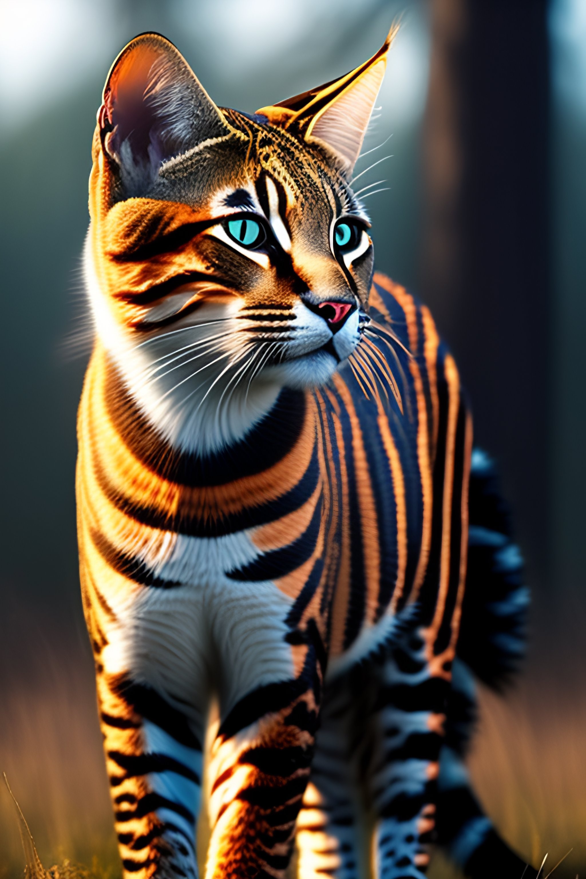 Lexica - A new breed of cat with zebra stripes