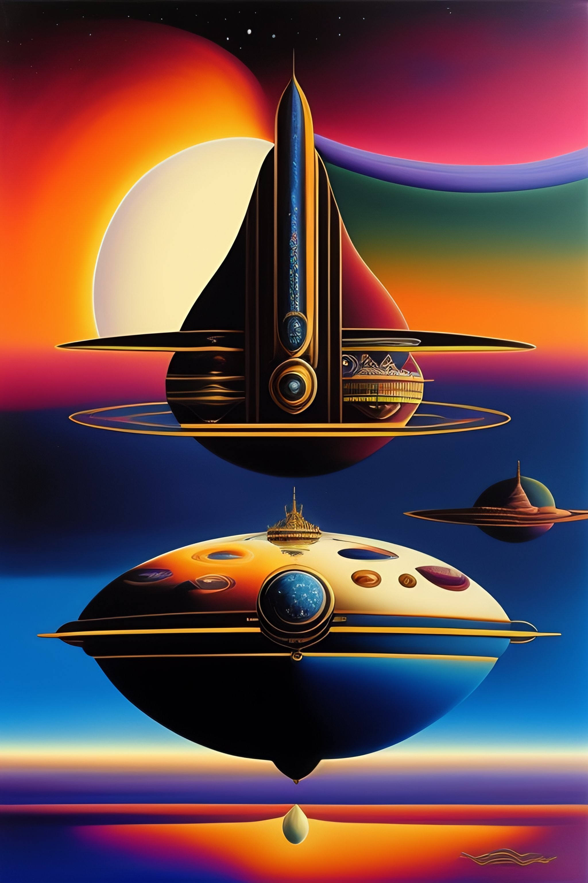 Lexica - Space ships as painting by Salvador dali