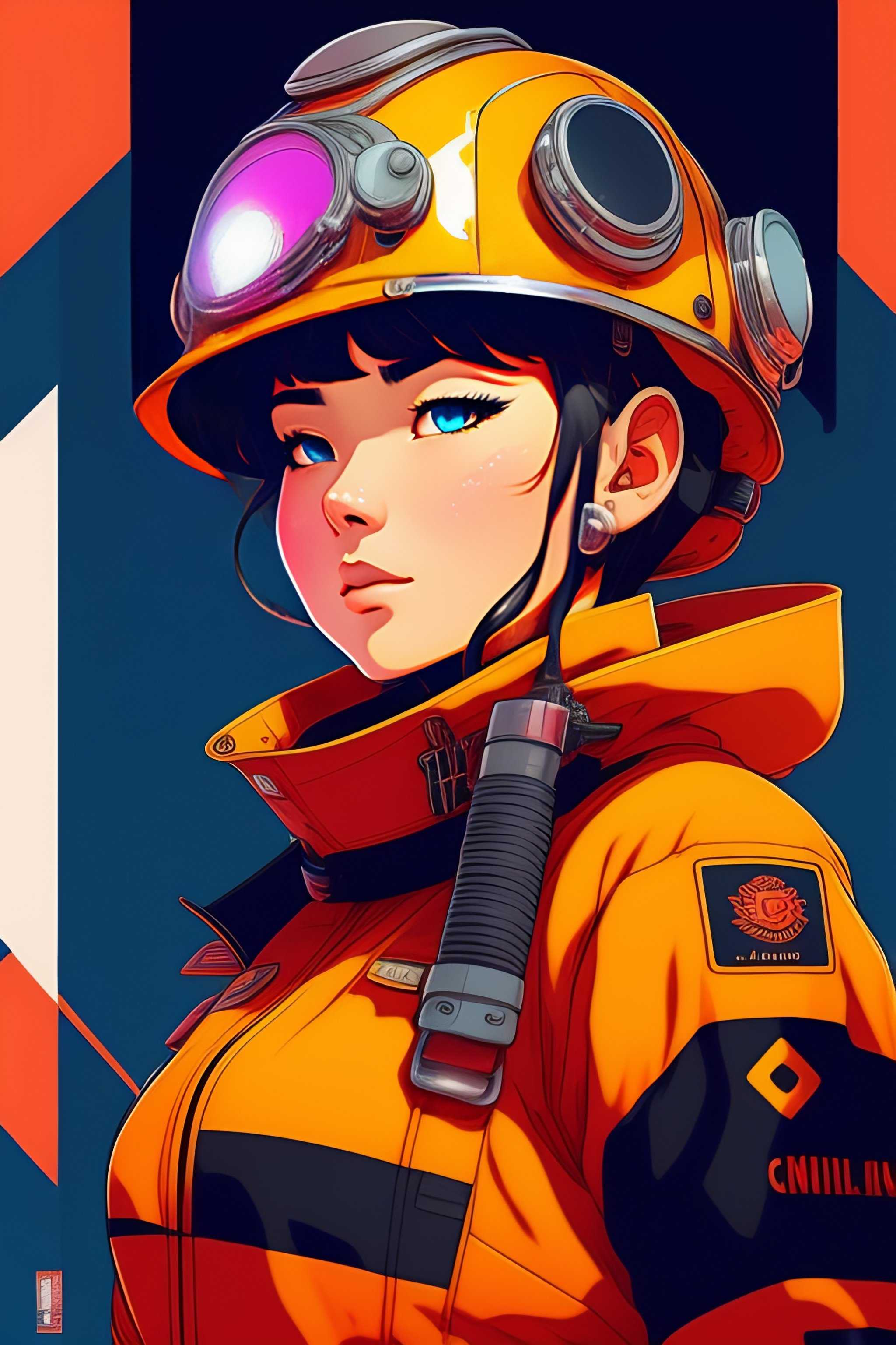 Lexica - A firefighter cyborg ,style of Laurie Greasley, studio ghibli ...