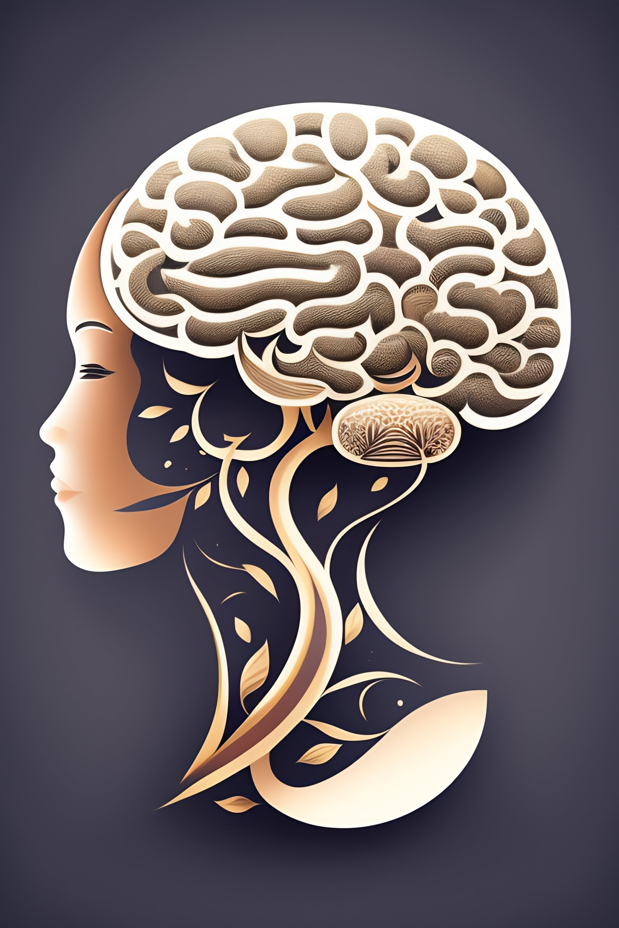Lexica - Simple illustration of a stylized brain, symmetric ...