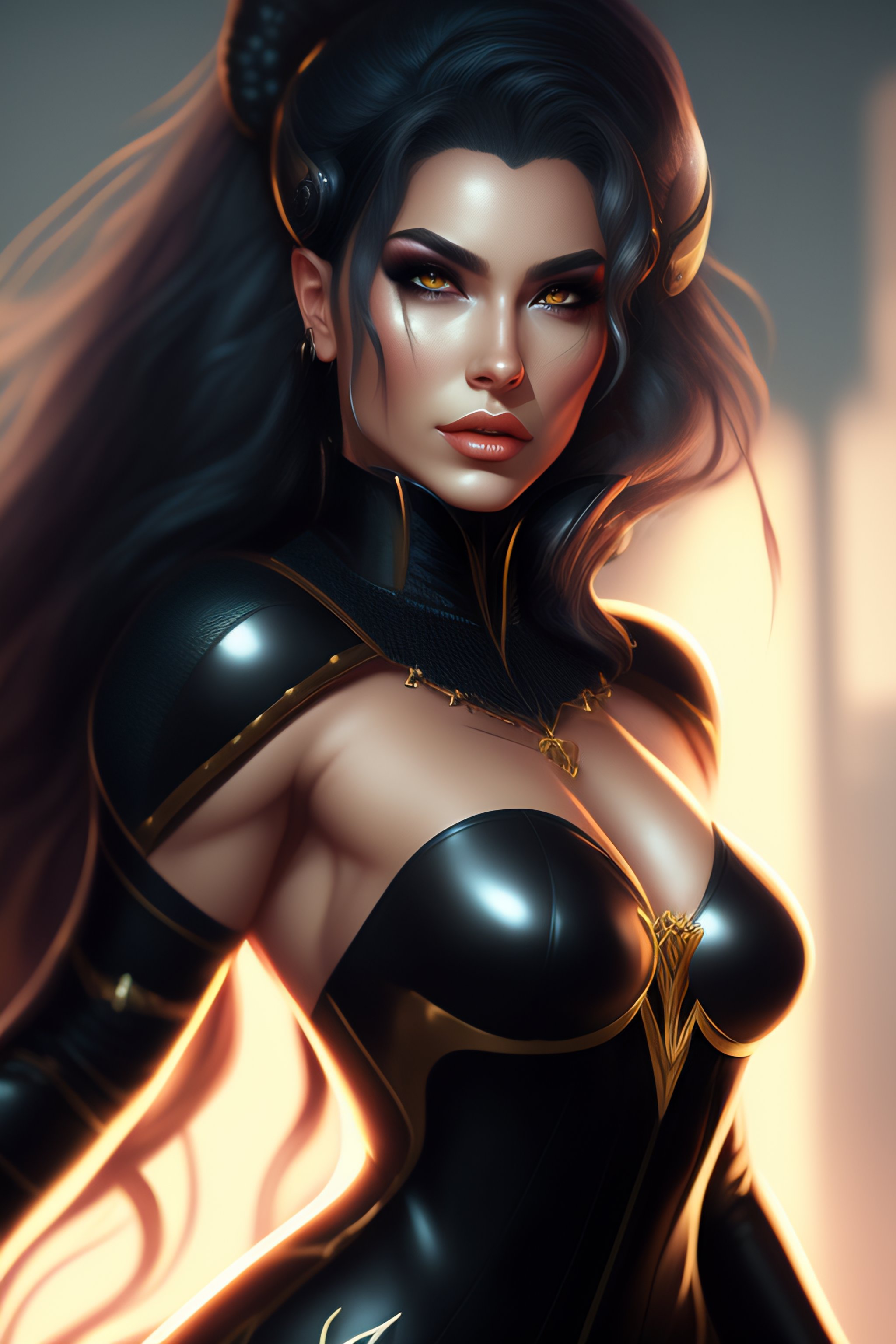 Lexica - A portrait of a half monstrous woman, digital art, horror, trending on artstation ...