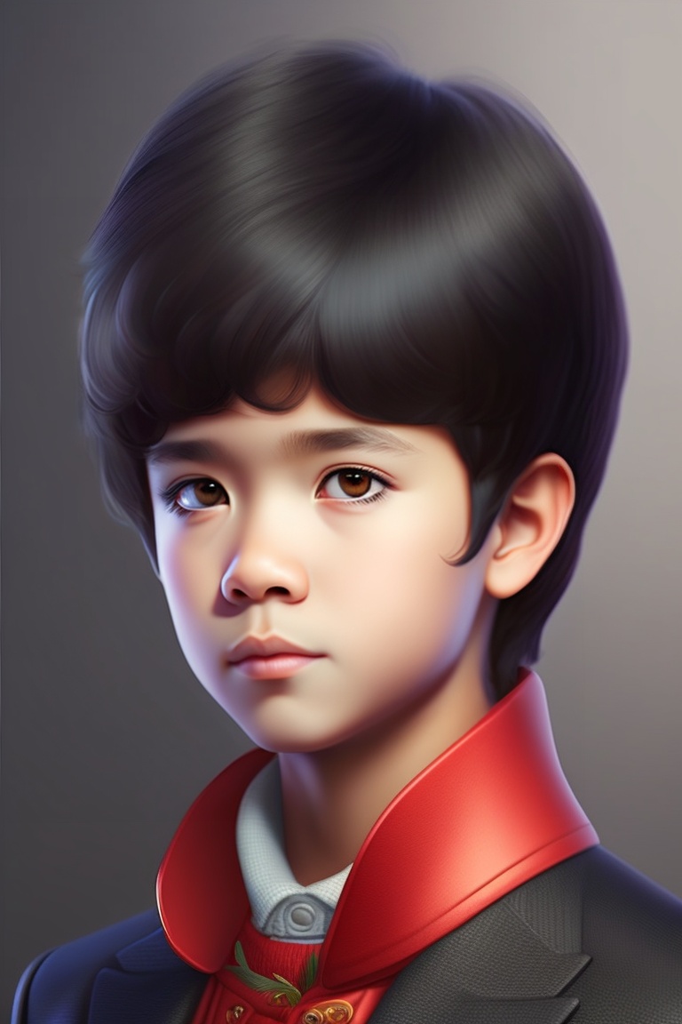 Lexica - Black hair, cute whit boy