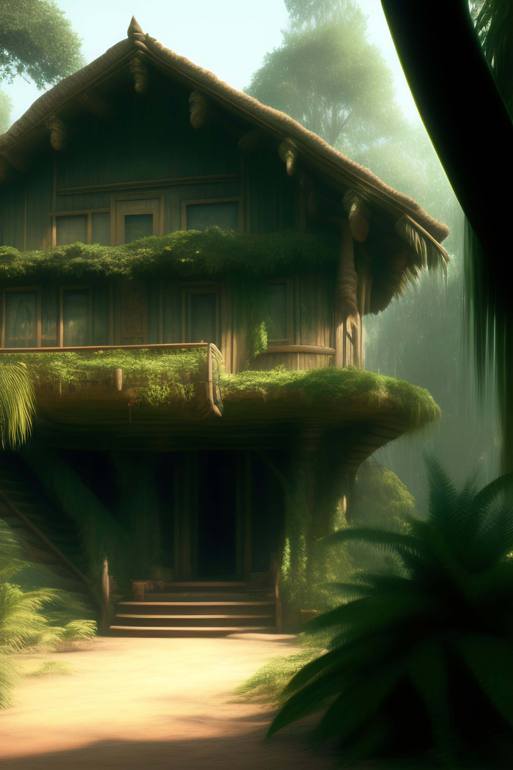 Lexica - A realistic background detailed of Dagobah, yoda house dirty ...