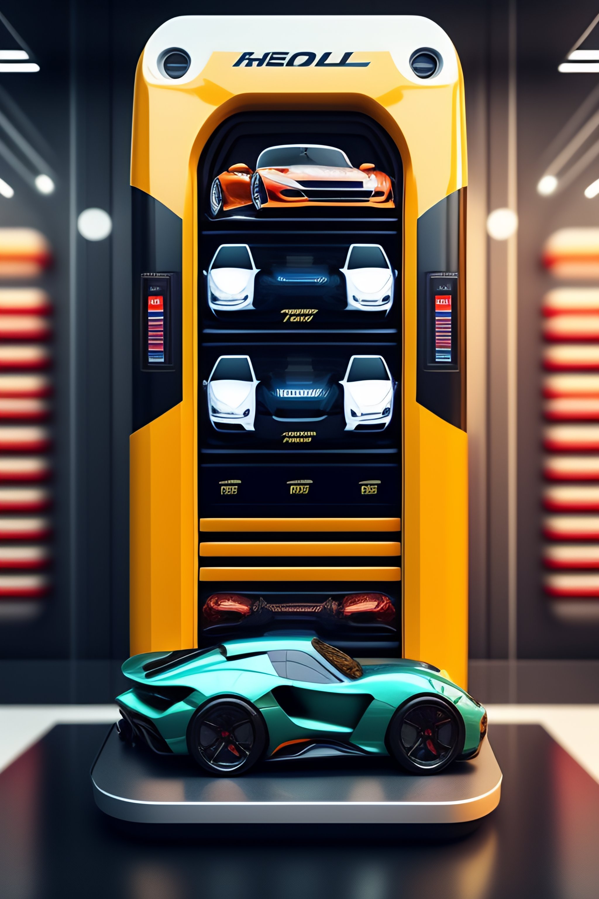 Lexica - A Sports car vending machine, cute. concept art illustration ...